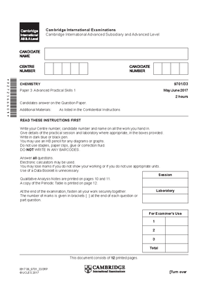 A2 level chemistry 9701 p5 - ZNOTES SUMMARIZED NOTES ON THE PRACTICAL ...