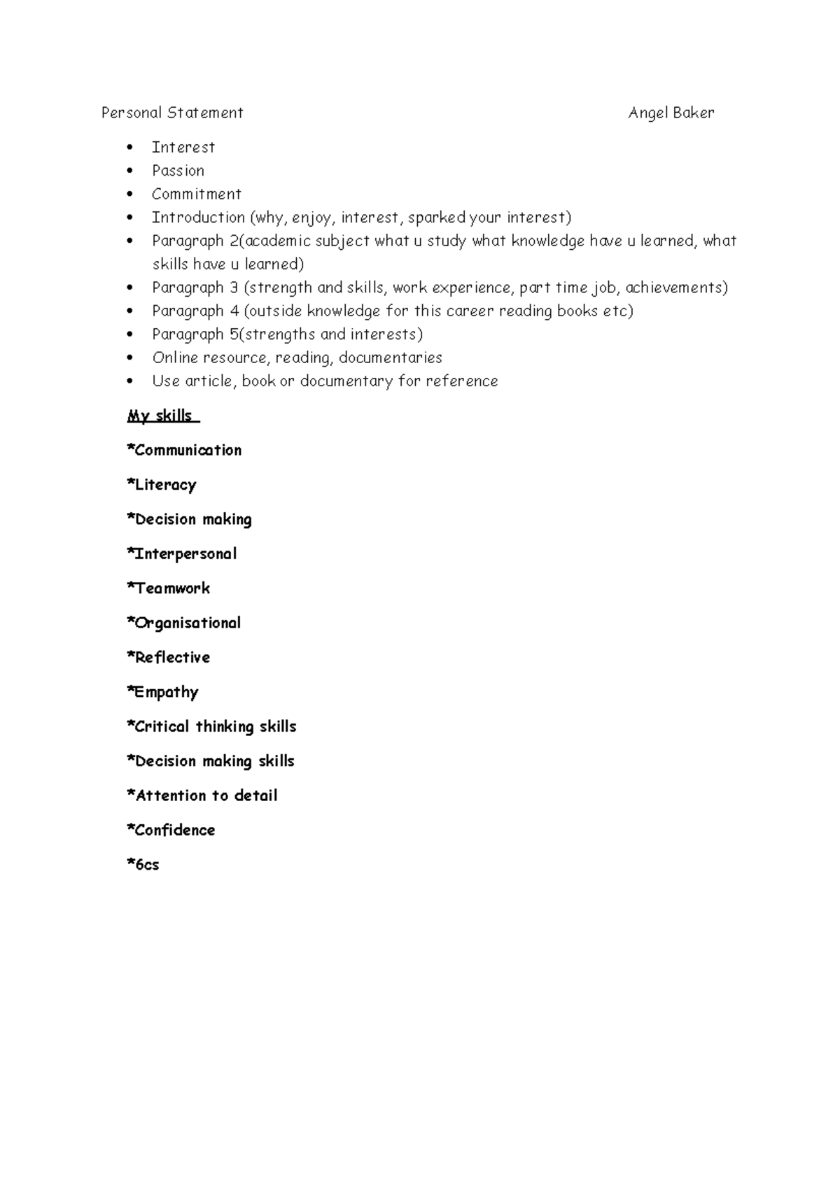 Personal Statement - Being the eldest child, I saw it as a ...