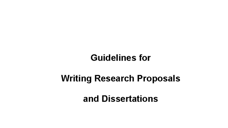 Guidelines for Writing Research Proposals & Theses (EDAD 501) - Studocu