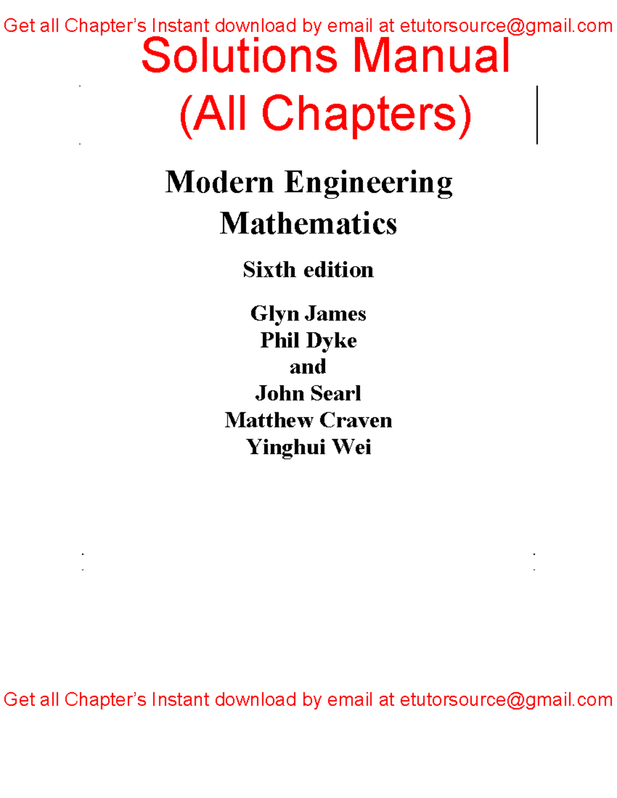 Solution Manual for Modern Engineering Mathematics (6th Edition) - Studocu