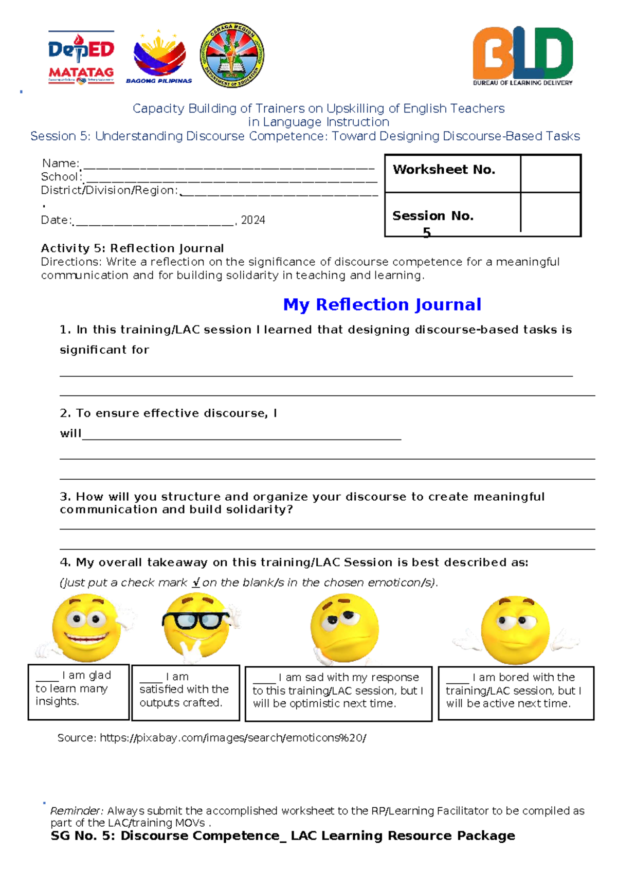 Reflection Journal: Discourse Competence in Language Instruction ...