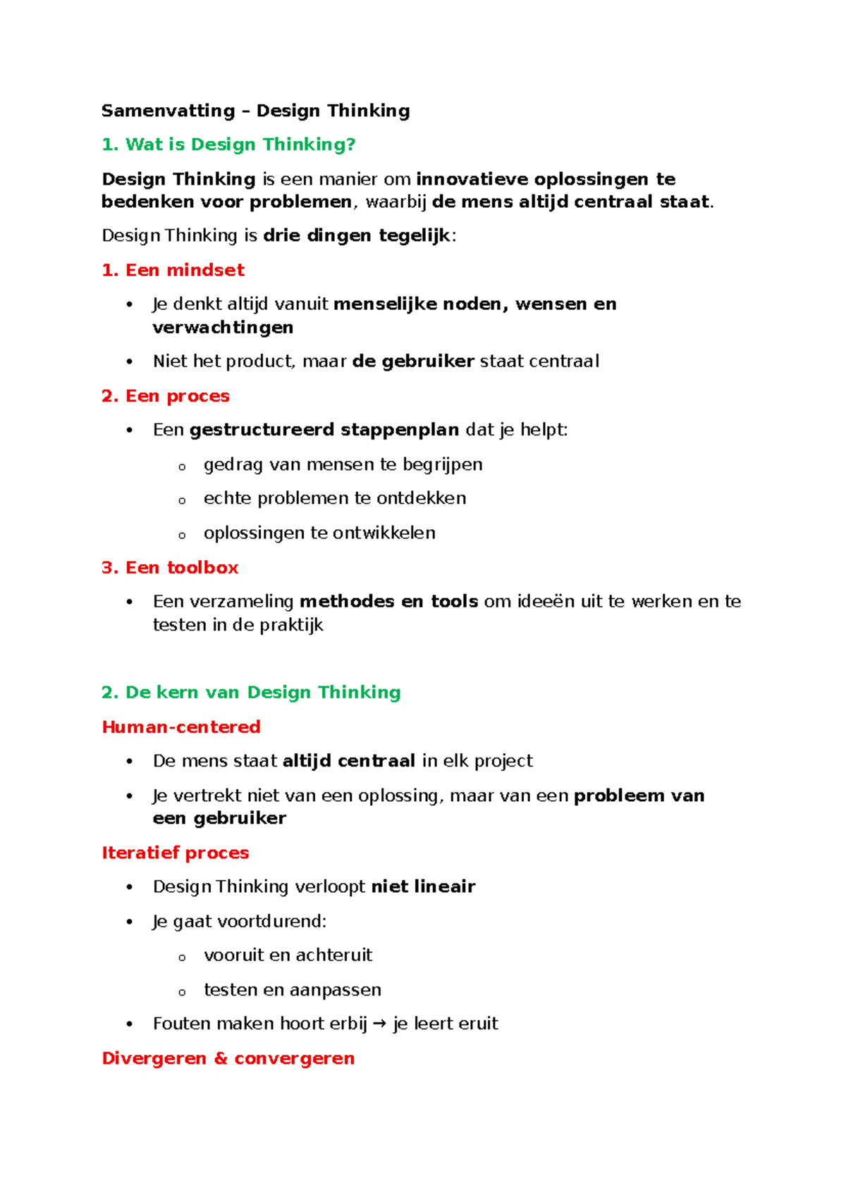 H2 Samenvatting: Design Thinking en Innovatie Trends - Studocu