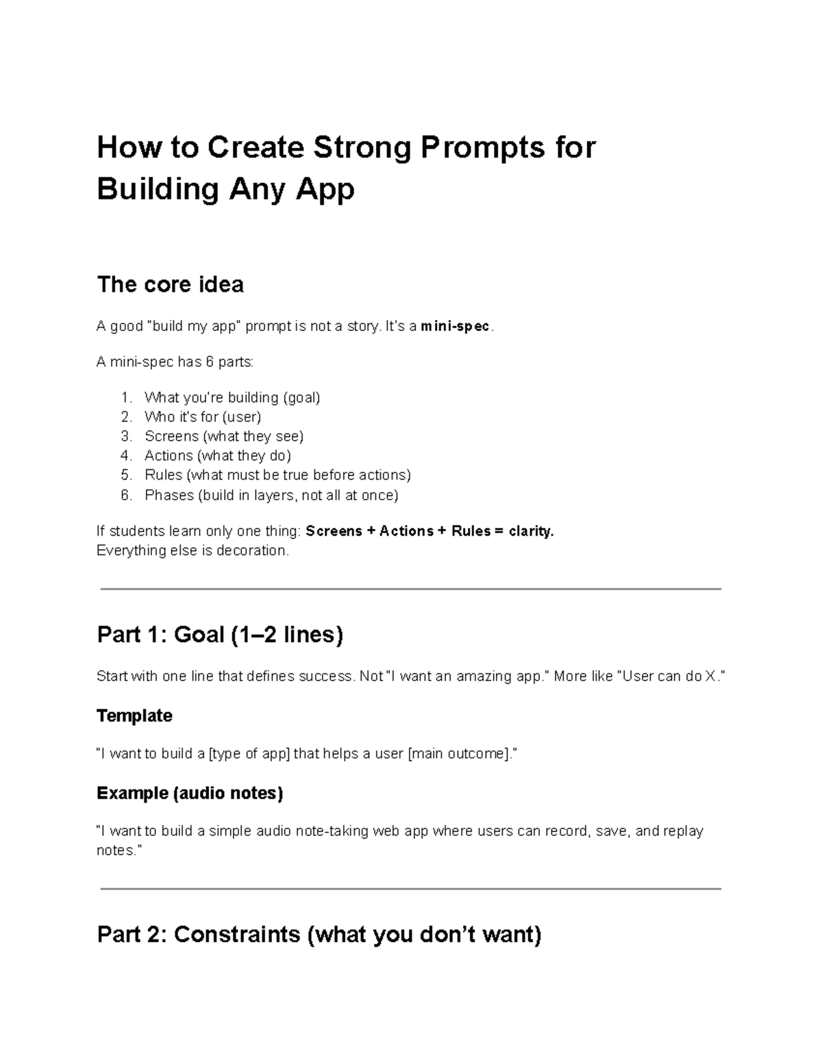 Creating Effective App Prompts: A Guide for Developers - Studocu