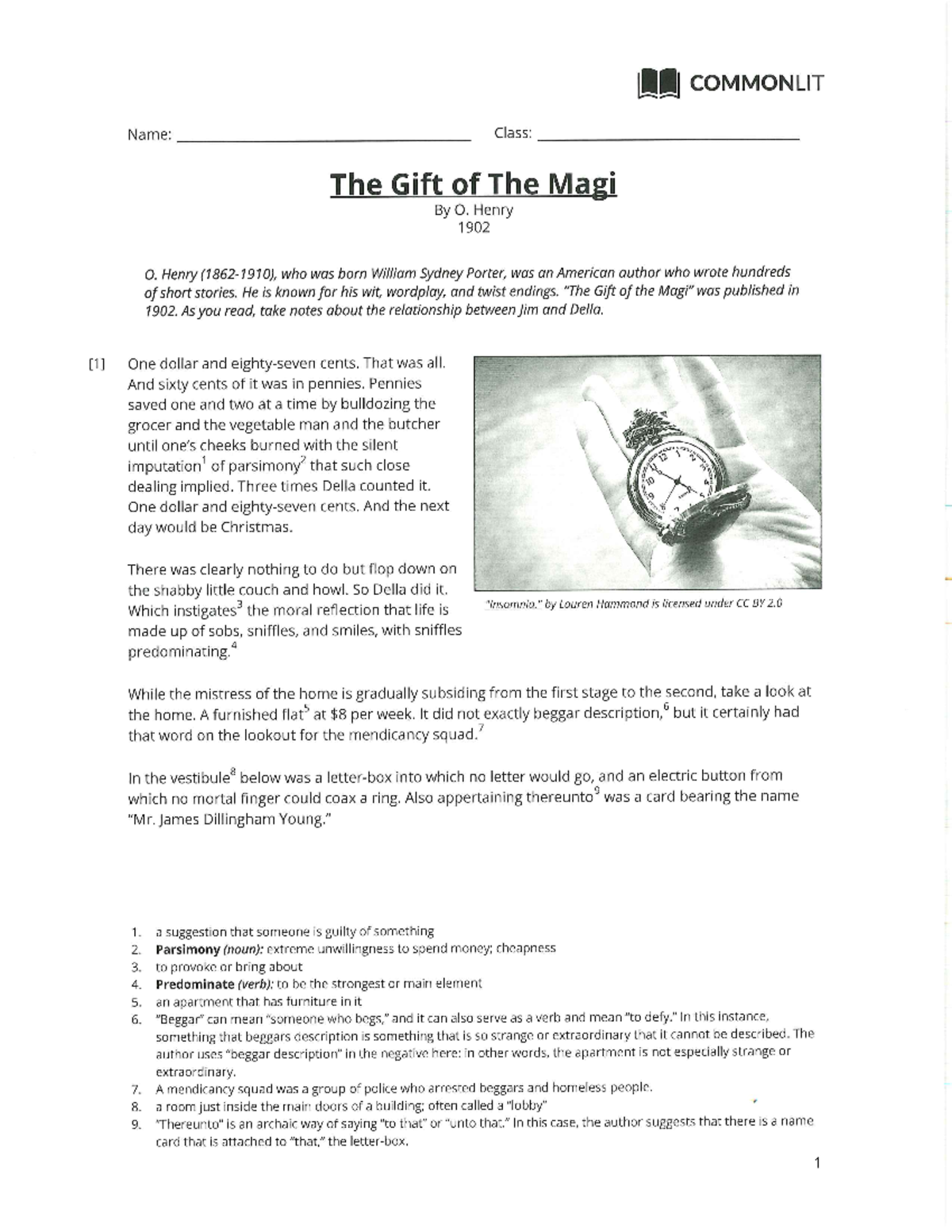 The Gift of the Magi Story-Read before starting Task 3 - (RB) COMMONLIT ...