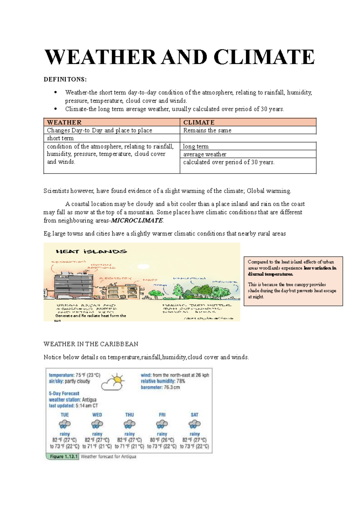 Weather and Climate Definitions: Key Concepts and Caribbean Insights ...