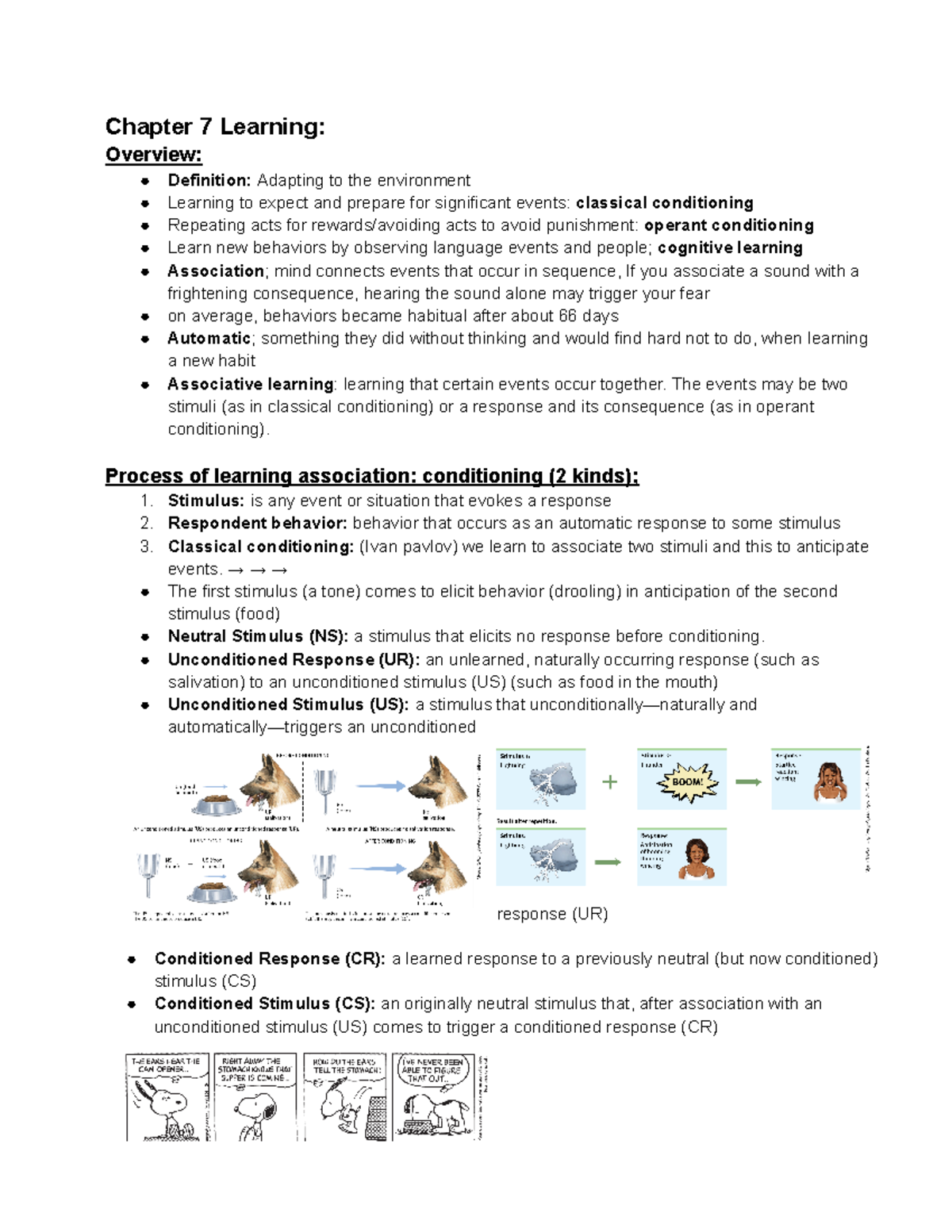Learning Theories: Classical & Operant Conditioning Applications - PSY 101 - Studocu