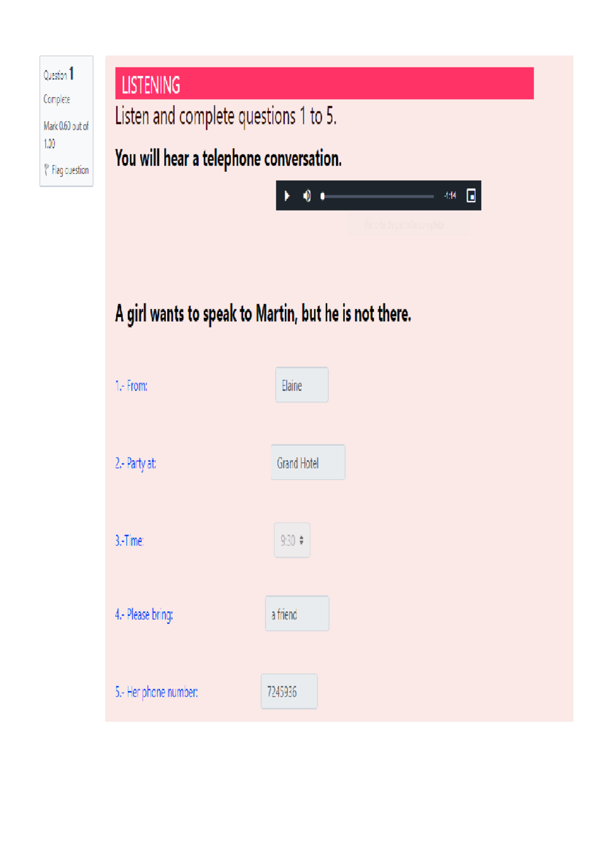 Modulo 4 - Listening and Conversation Exercises Overview - Studocu