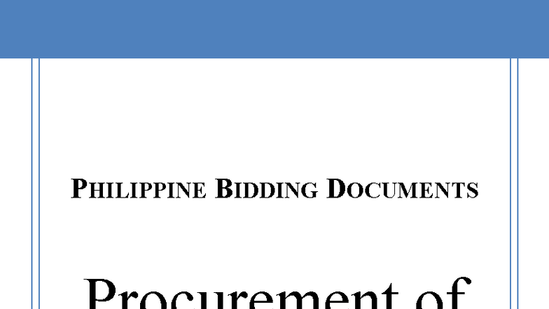 Philippine Bidding Documents for Goods Procurement (6th Ed.) - Studocu