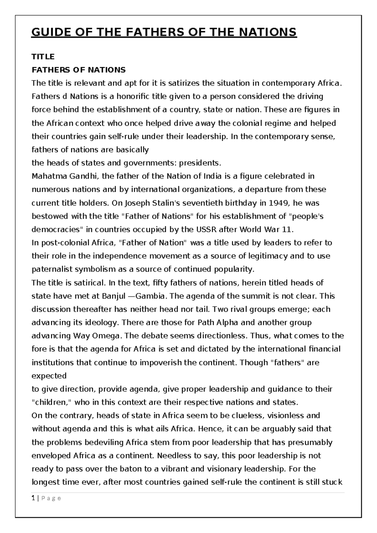 Fathers of Nations Guide Book - GUIDE OF THE FATHERS OF THE NATIONS ...