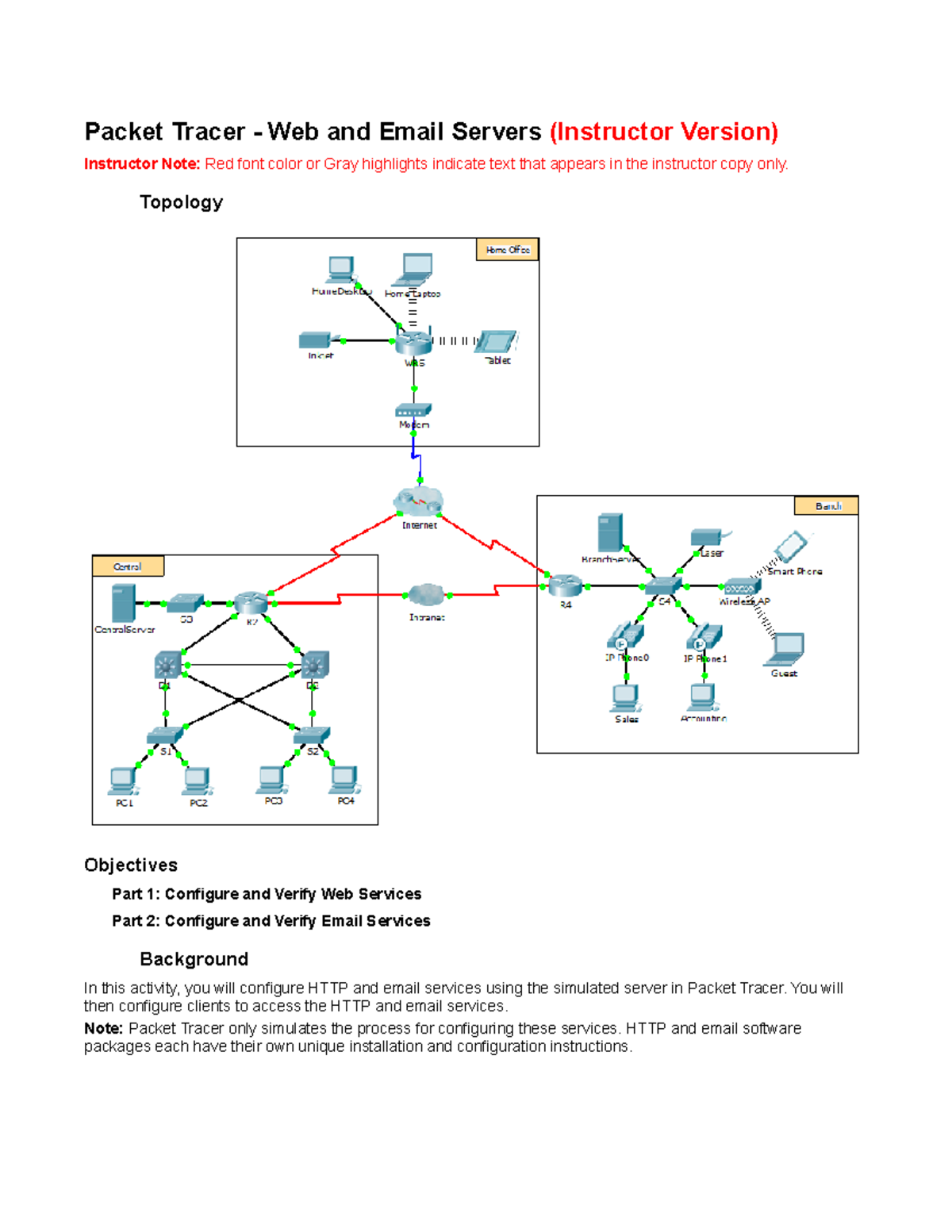 10.2.1.8 Packet Tracer - Web and Email Instructions IG - Packet Tracer ...