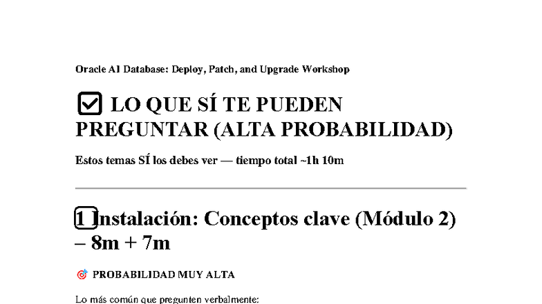 Oracle AI Database: Deploy, Patch, and Upgrade Workshop Guide - Studocu