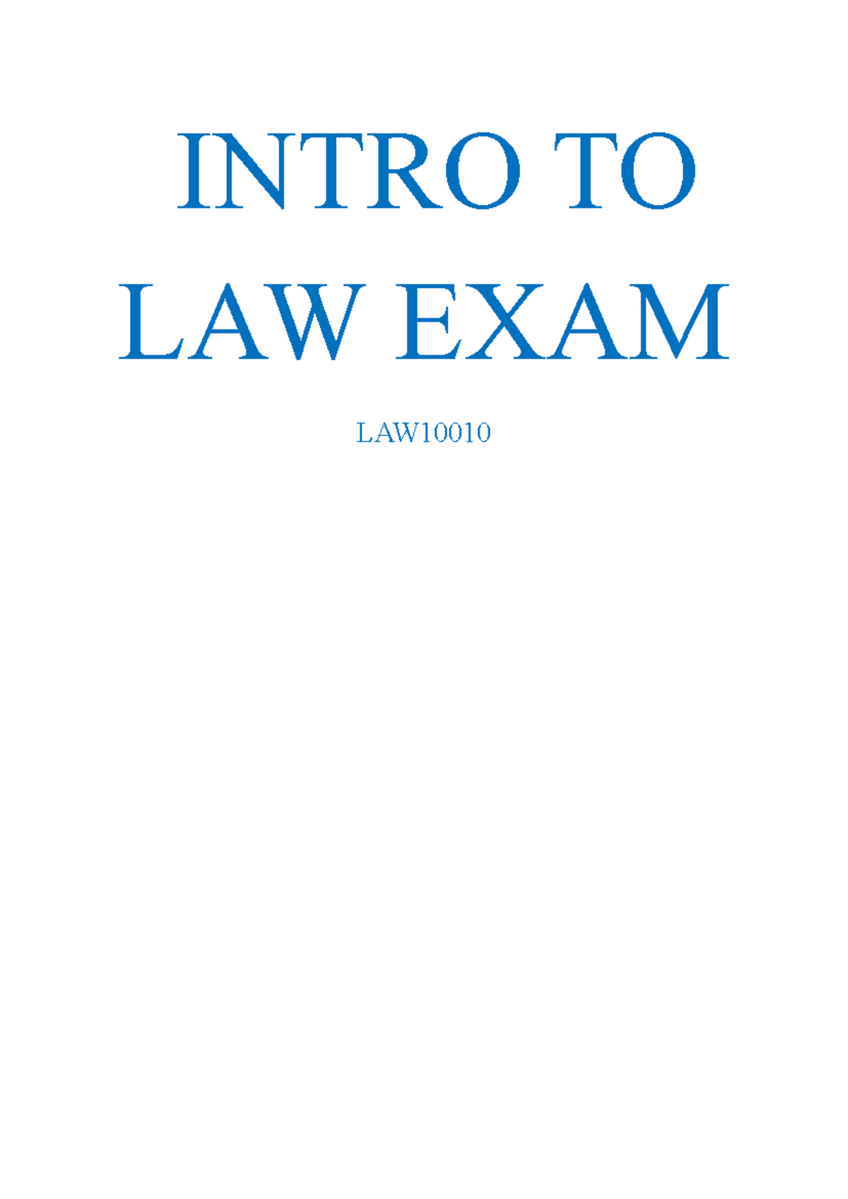 LAW10010 Intro to Law Exam Notes: Rule of Law & ADR Analysis - Studocu