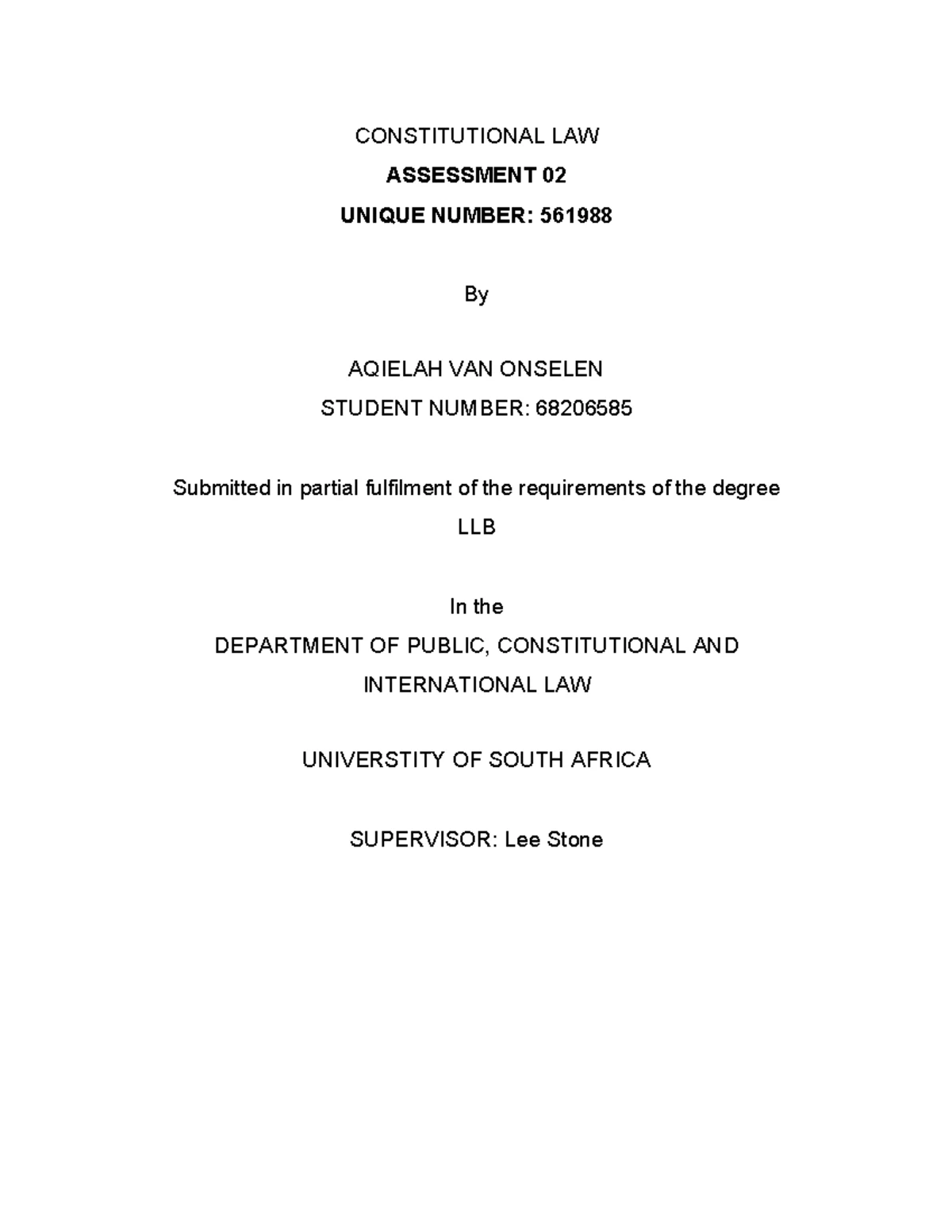 LEC212E Constitutional Law Learning Guide 2025 - Studocu