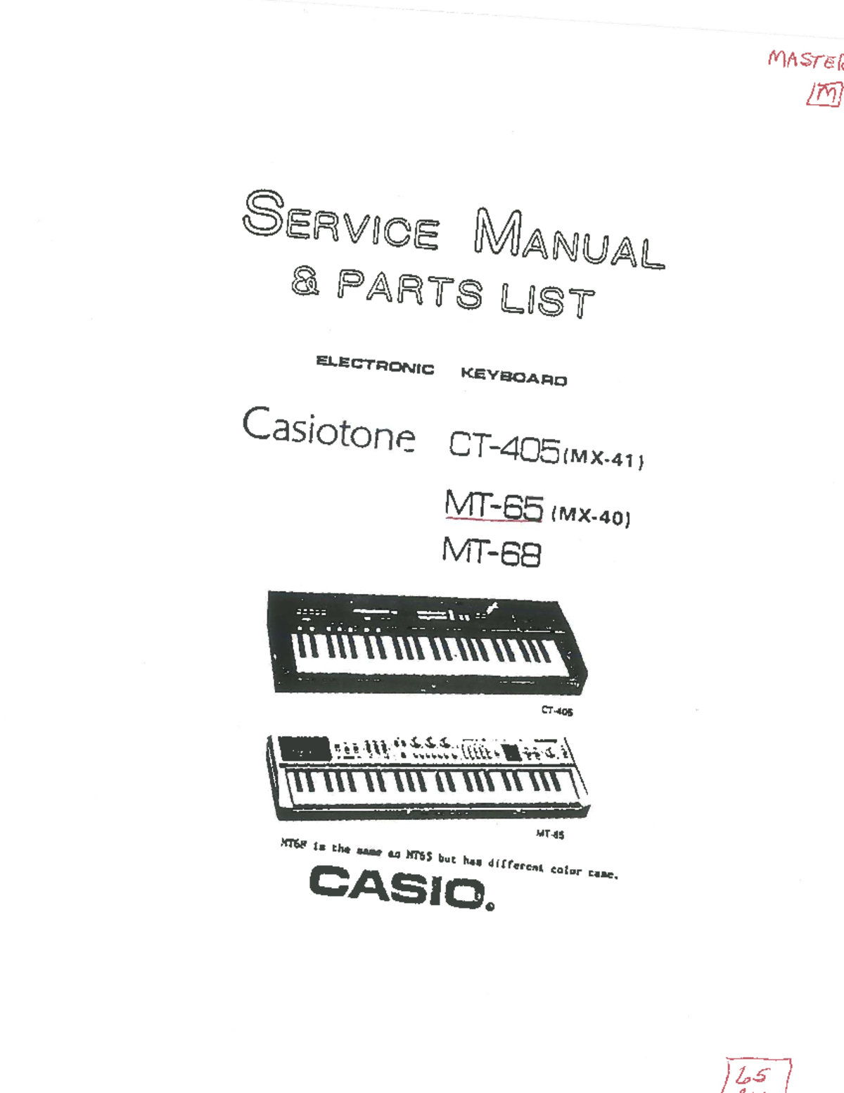 Casio CT 405 MT 65/68 Service Manual: Parts & Circuit Diagrams - Studocu