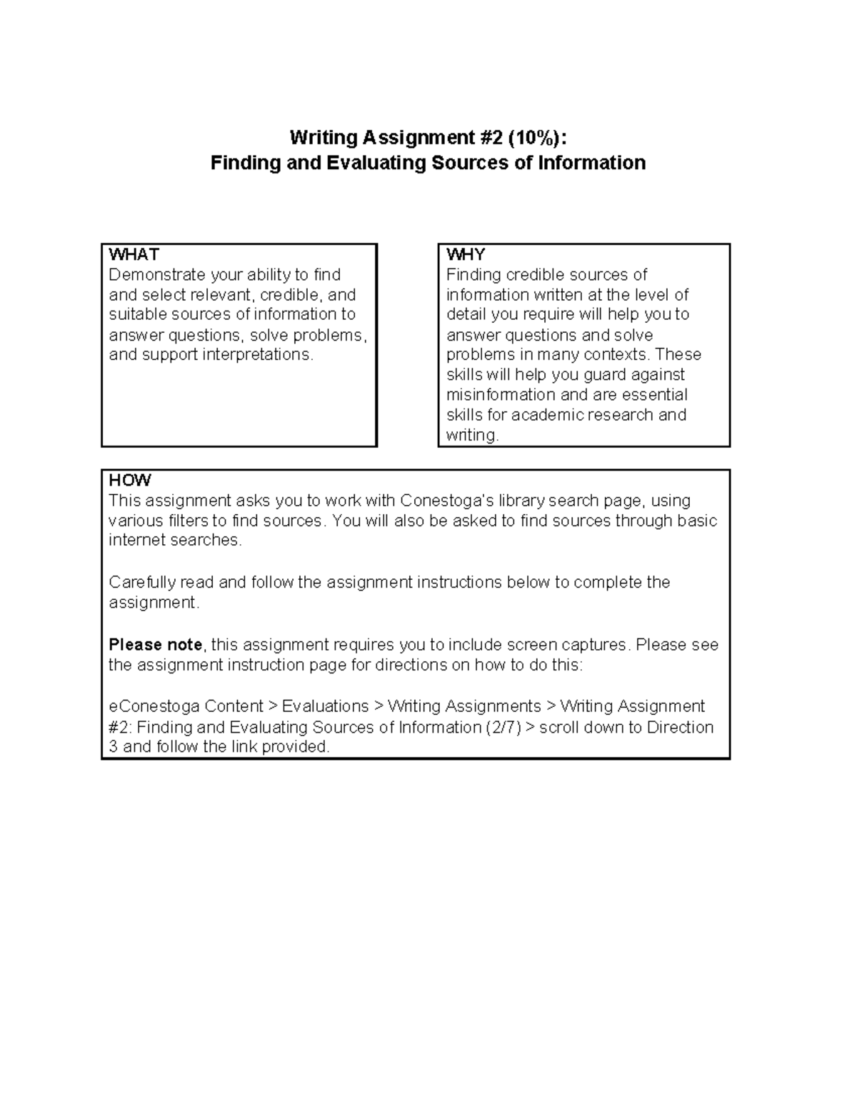 Writing Assignment #2: Finding & Evaluating Sources (10%) - Studocu