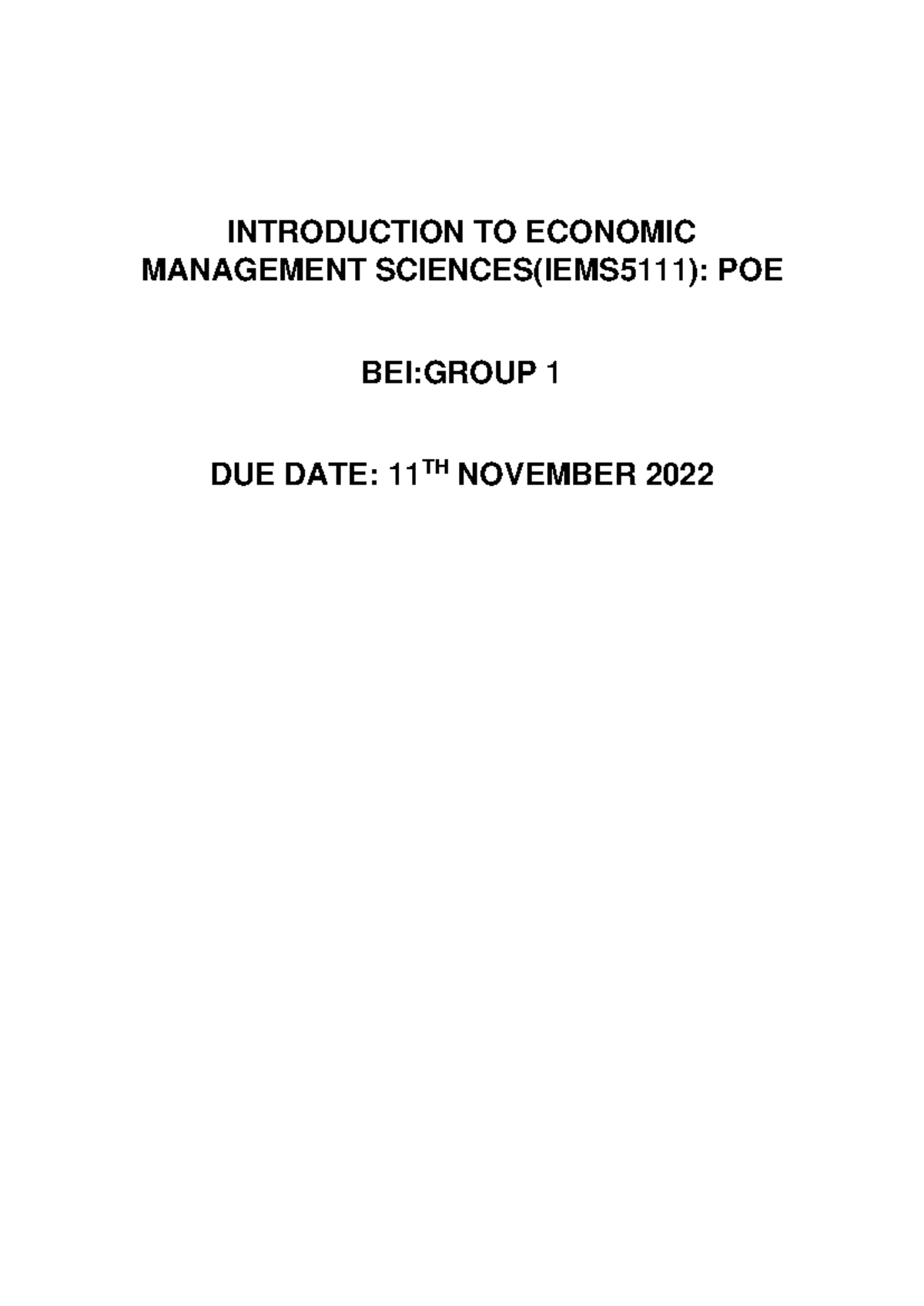 Introduction to economic management science - INTRODUCTION TO ECONOMIC ...