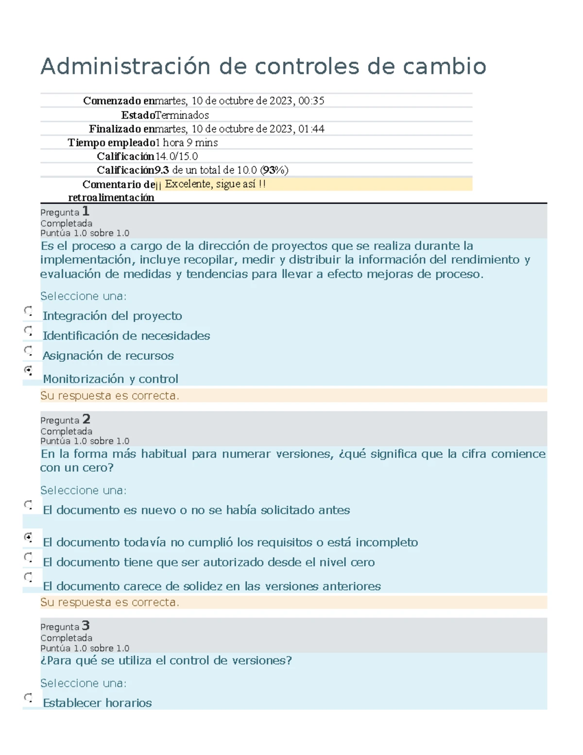 Administración de controles de cambio sem6 - Administración de ...