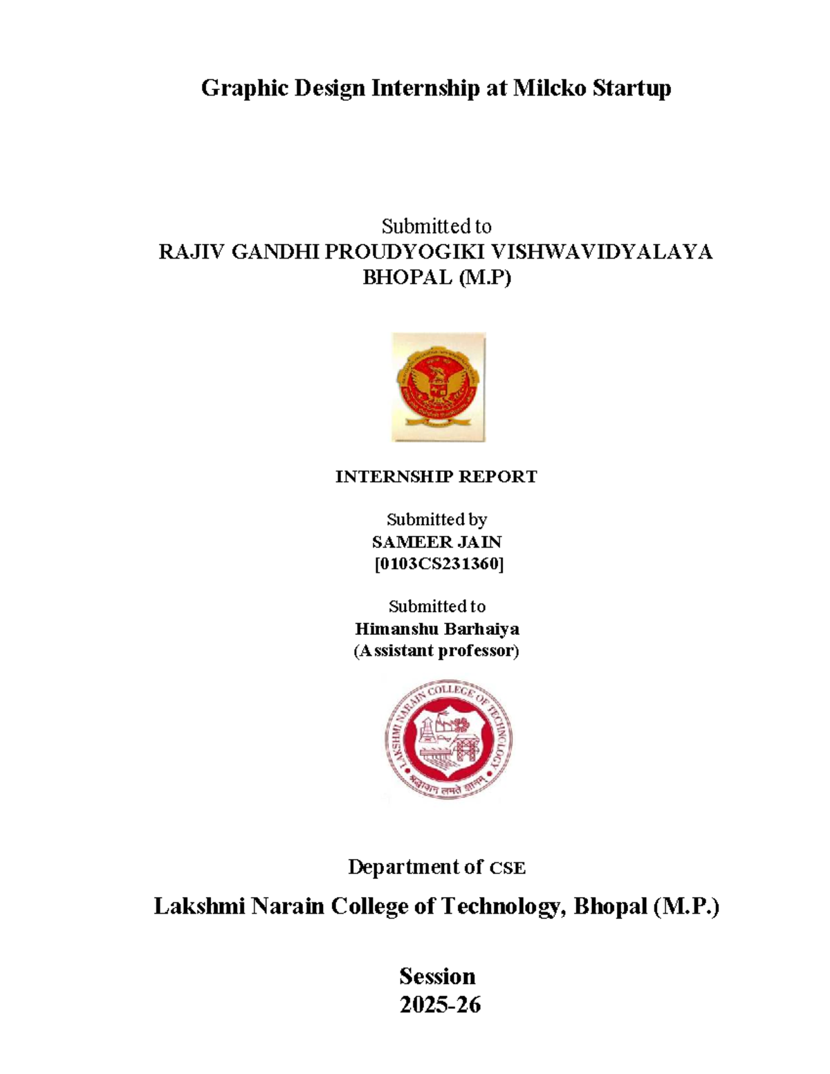 CSE Internship Report: Graphic Design Experience at Milcko Startup ...