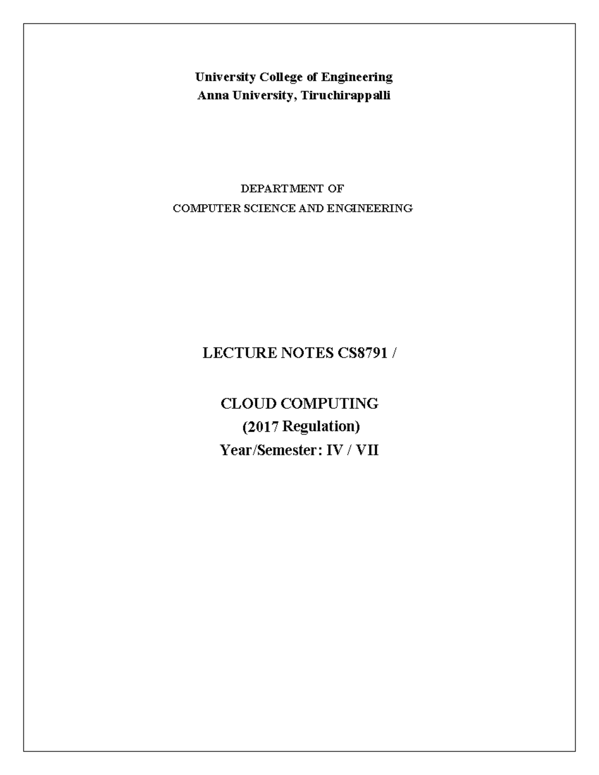 Cs8791 Cloud Computing Unit Iv Resource Management Security Studocu