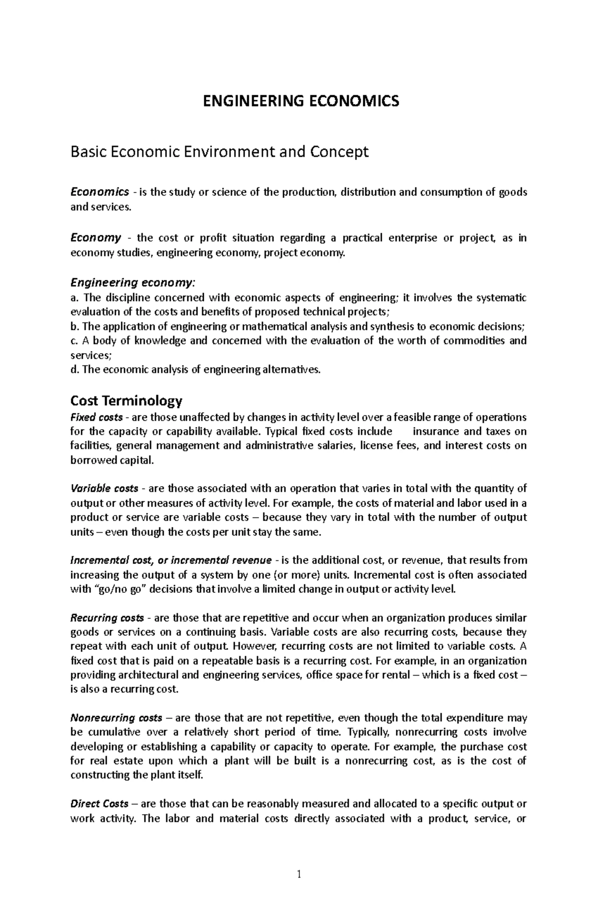 Engineering Economy with Sample Problems - ENGINEERING ECONOMICS Basic ...
