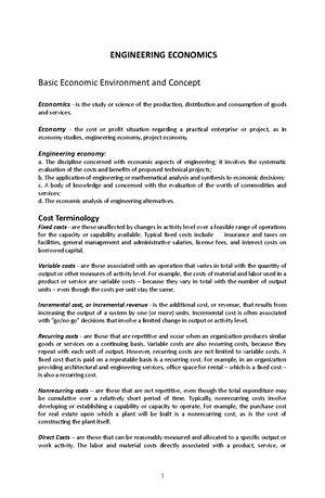 Engineering Economy Sample problems w/ solutions - Ag uñas, Jec el B. (Cl ass No. 1) ) List the ...