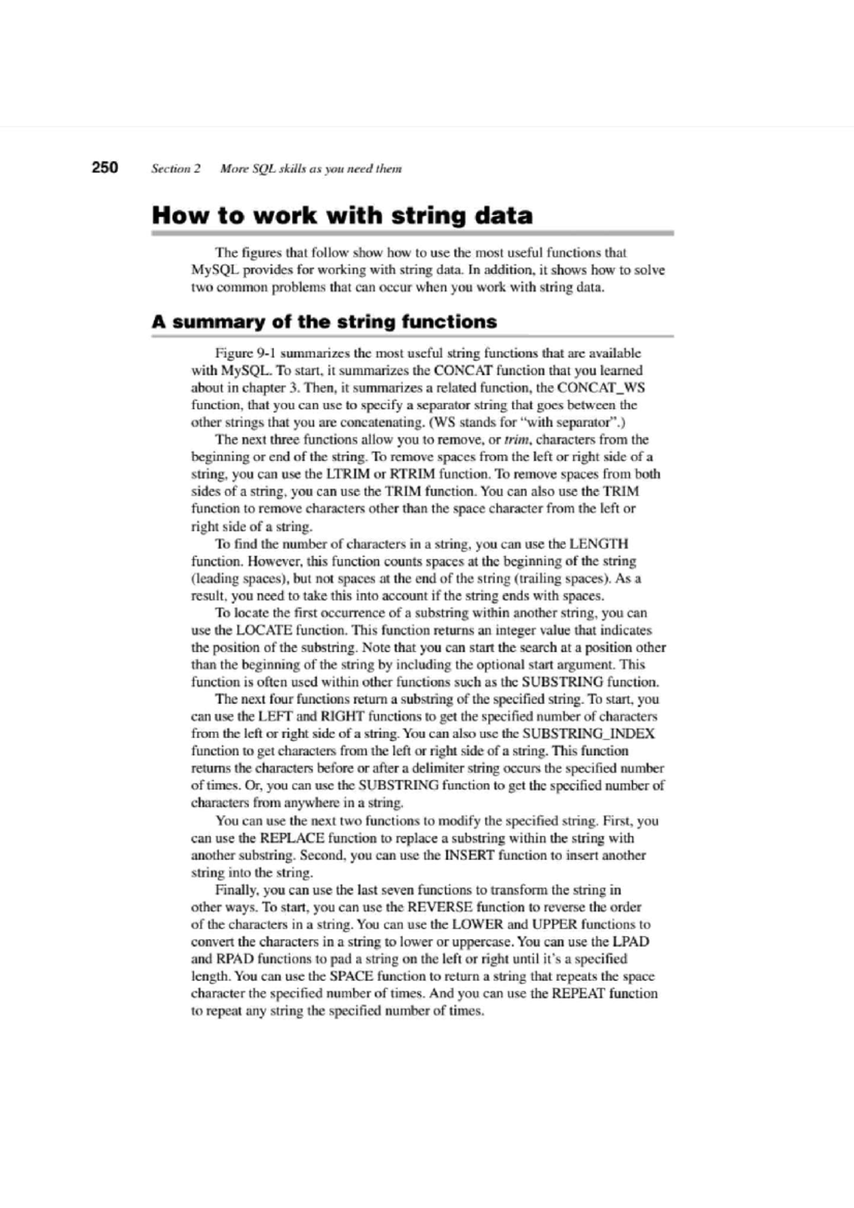 250 SQL Section 2: Advanced String Functions and Usage - Studocu