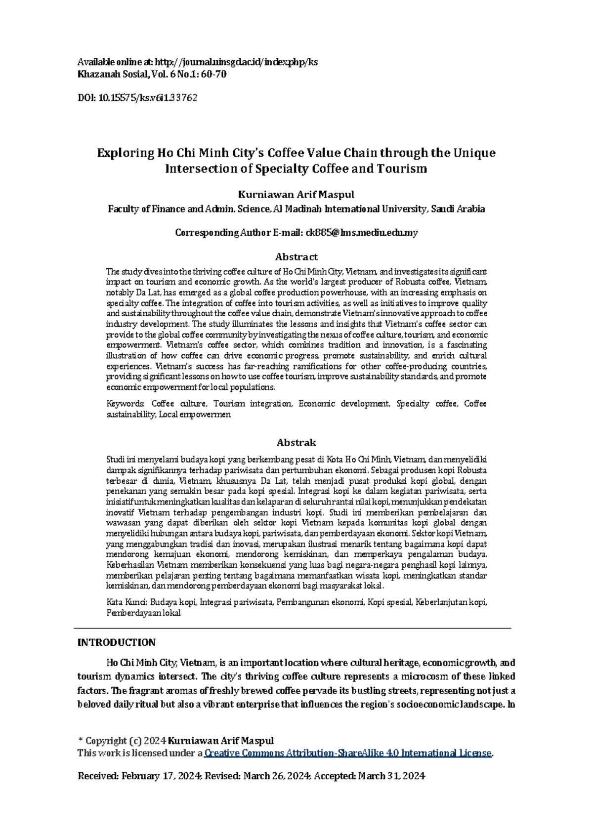 Exploring the Ho Chi Minh Coffee Value Chain: Specialty Coffee ...