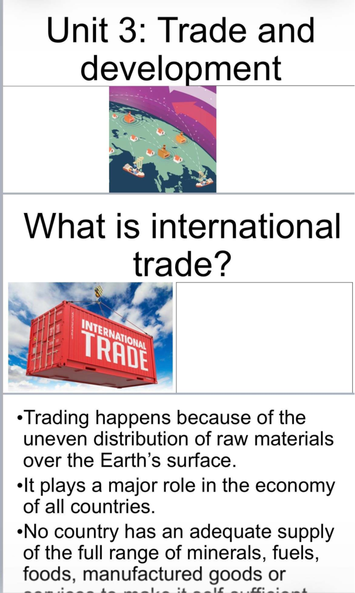 Unit 3: Trade and Development - Class Notes on International Trade ...