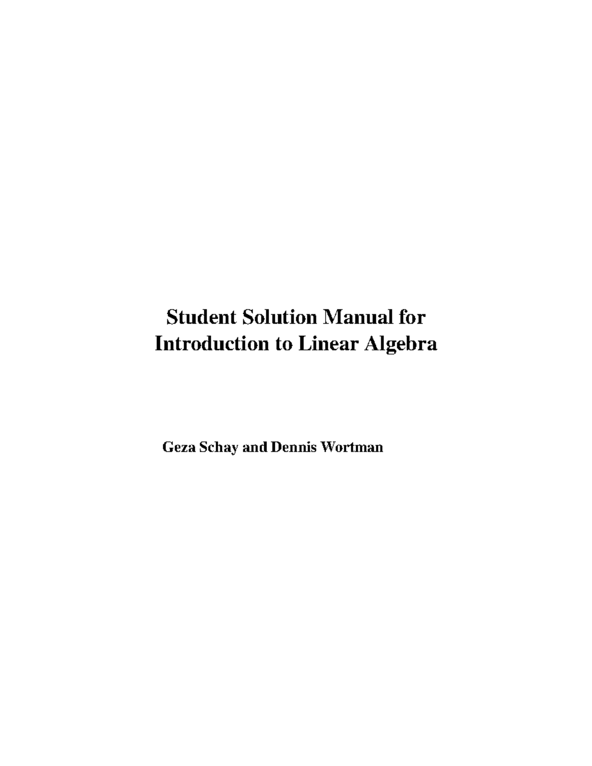 Solutions Manual for Students - Student Solution Manual for ...