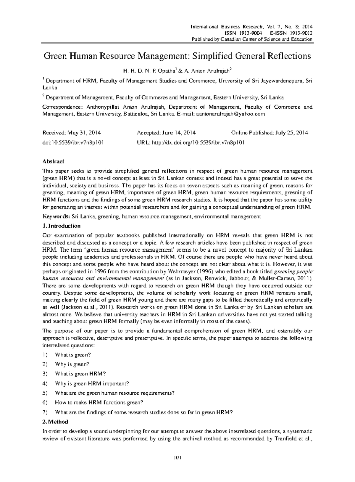 Green HRM: Simplified Reflections on Environmental Management - Studocu