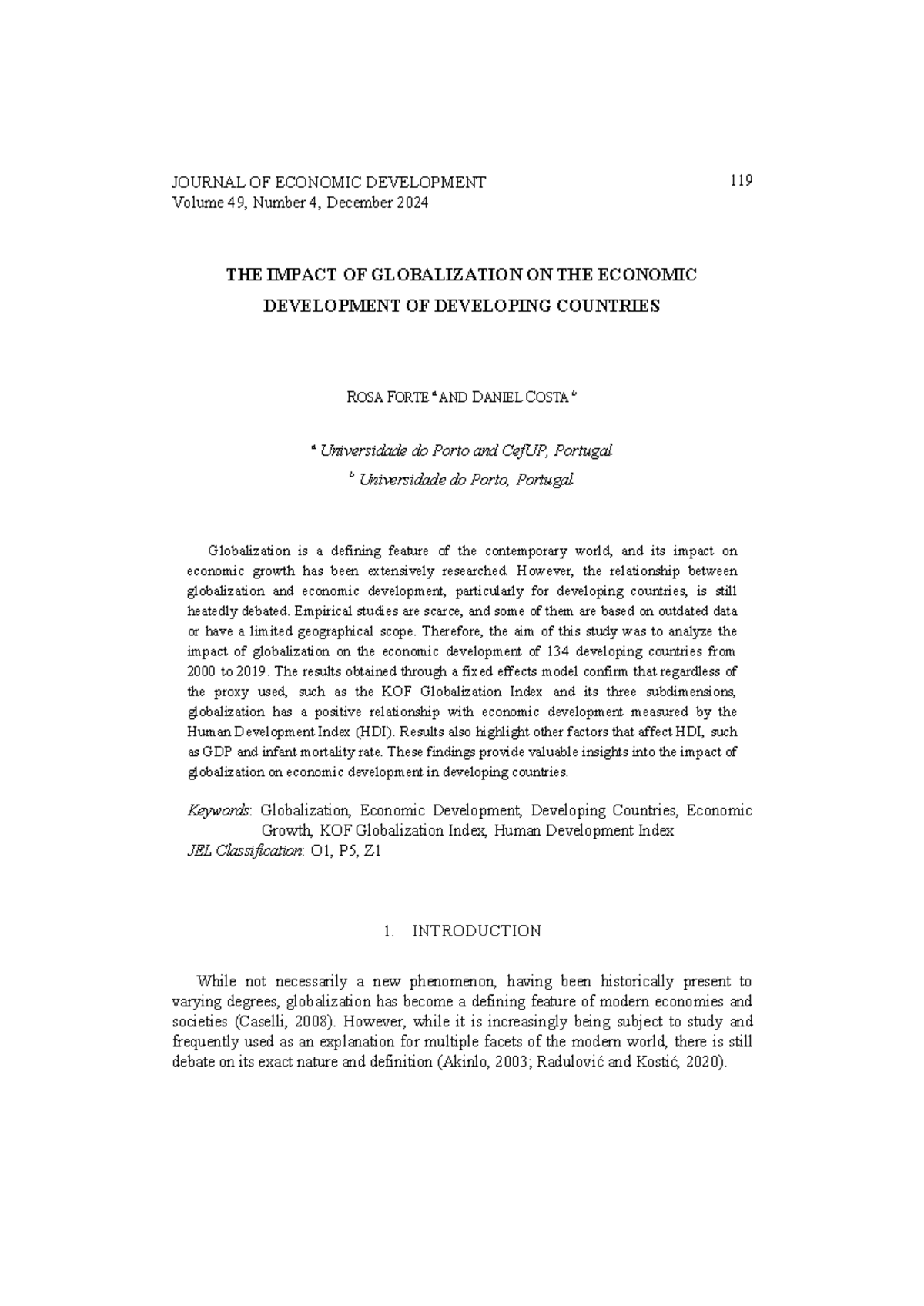 The Impact of Globalization on Economic Development in Developing ...