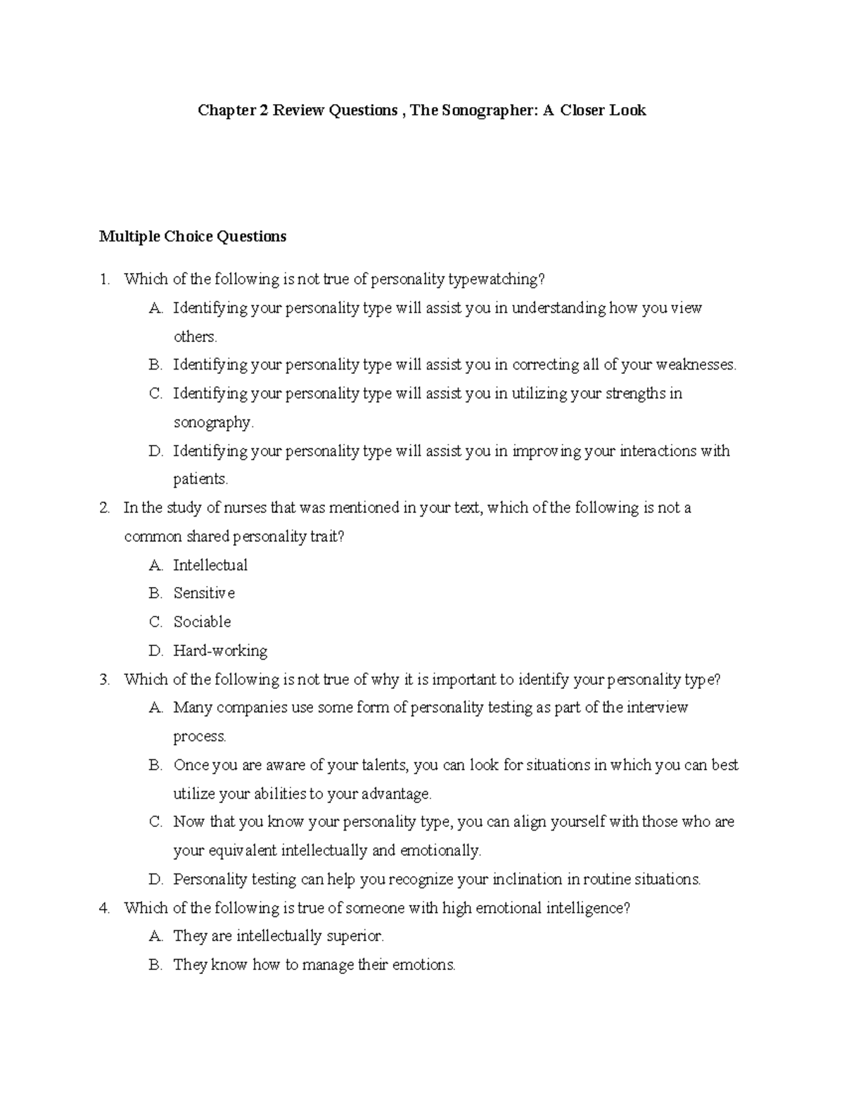 Chapter 2 Review Sheet: Key Concepts in Sonography - Studocu