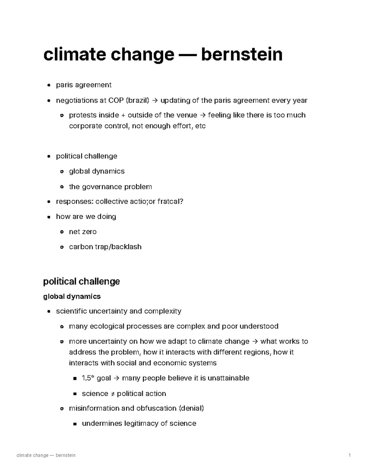 Climate Change: Bernstein's Analysis of COP Negotiations and the Paris ...