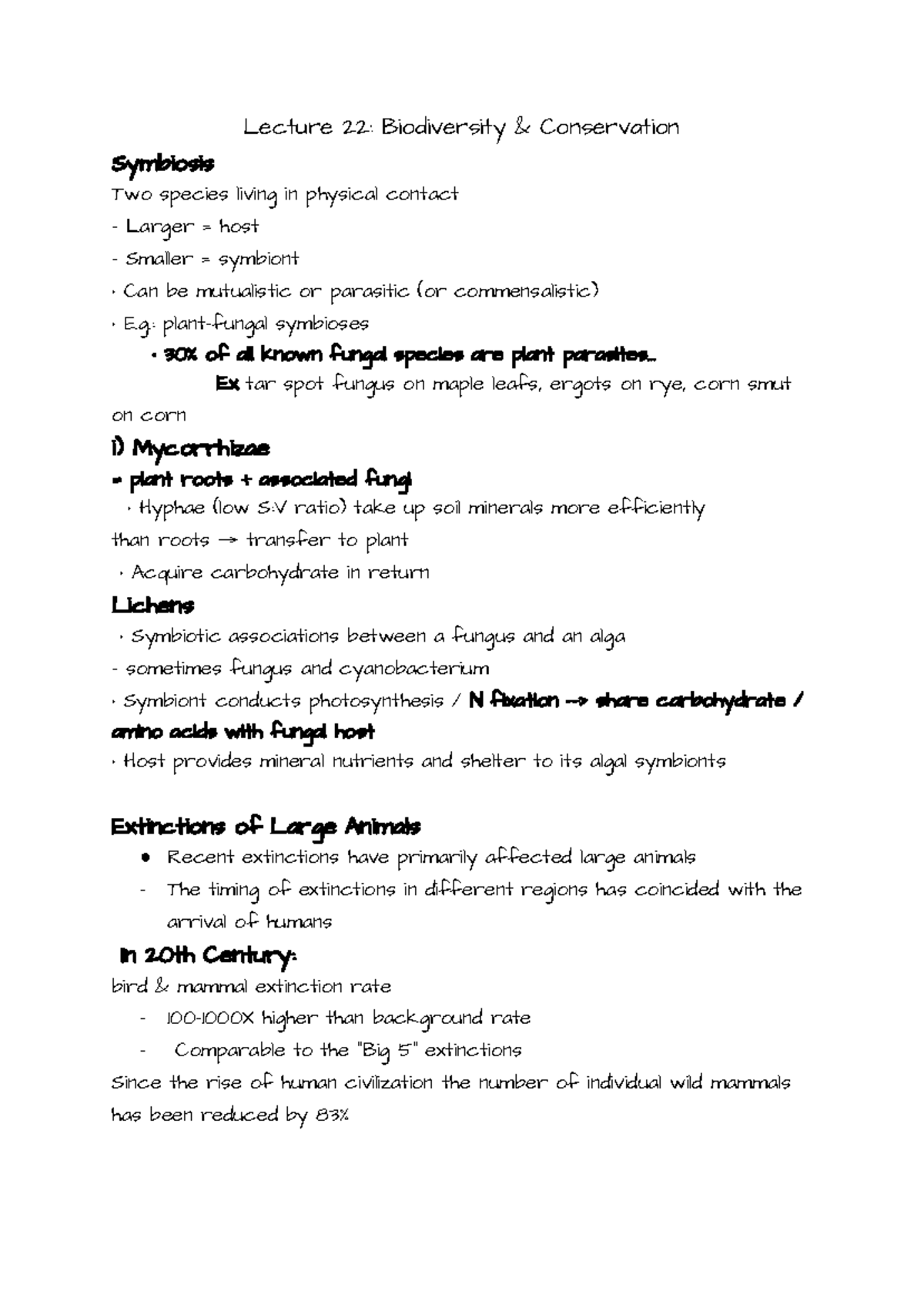 BIOL 1001 Lecture 23: Biodiversity Conservation and Threats - Studocu