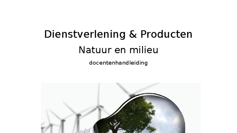Docentenhandleiding Natuur en Milieu: Opdrachten en Projecten - Studeersnel