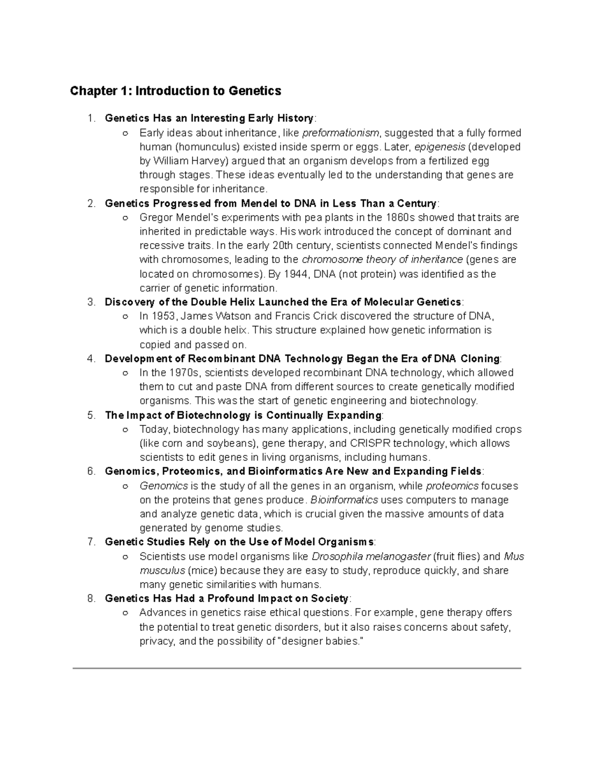 Gen 3000 Genetics Exam 1 Study Guide And Key Concepts Notes Studocu