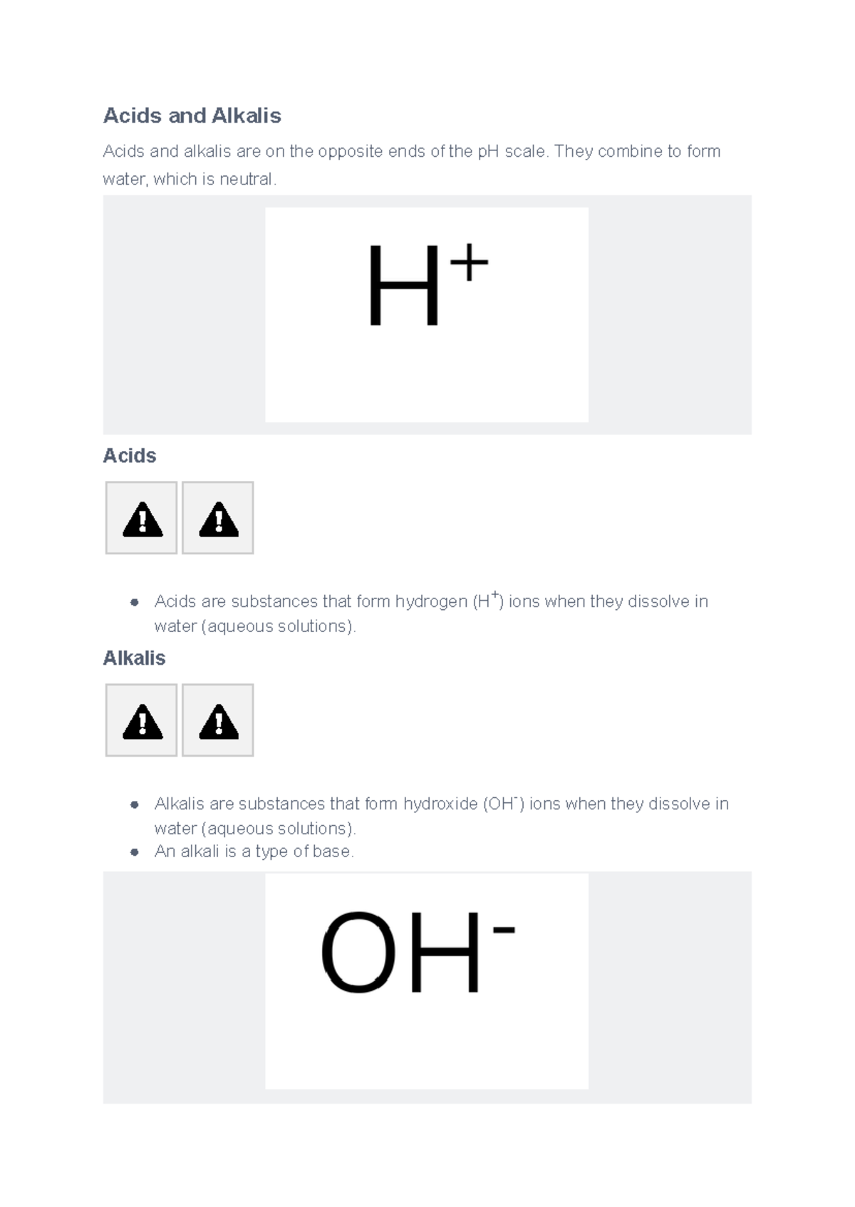 Chemistry Lesson: Acids, Alkalis, and Reactions - Studocu