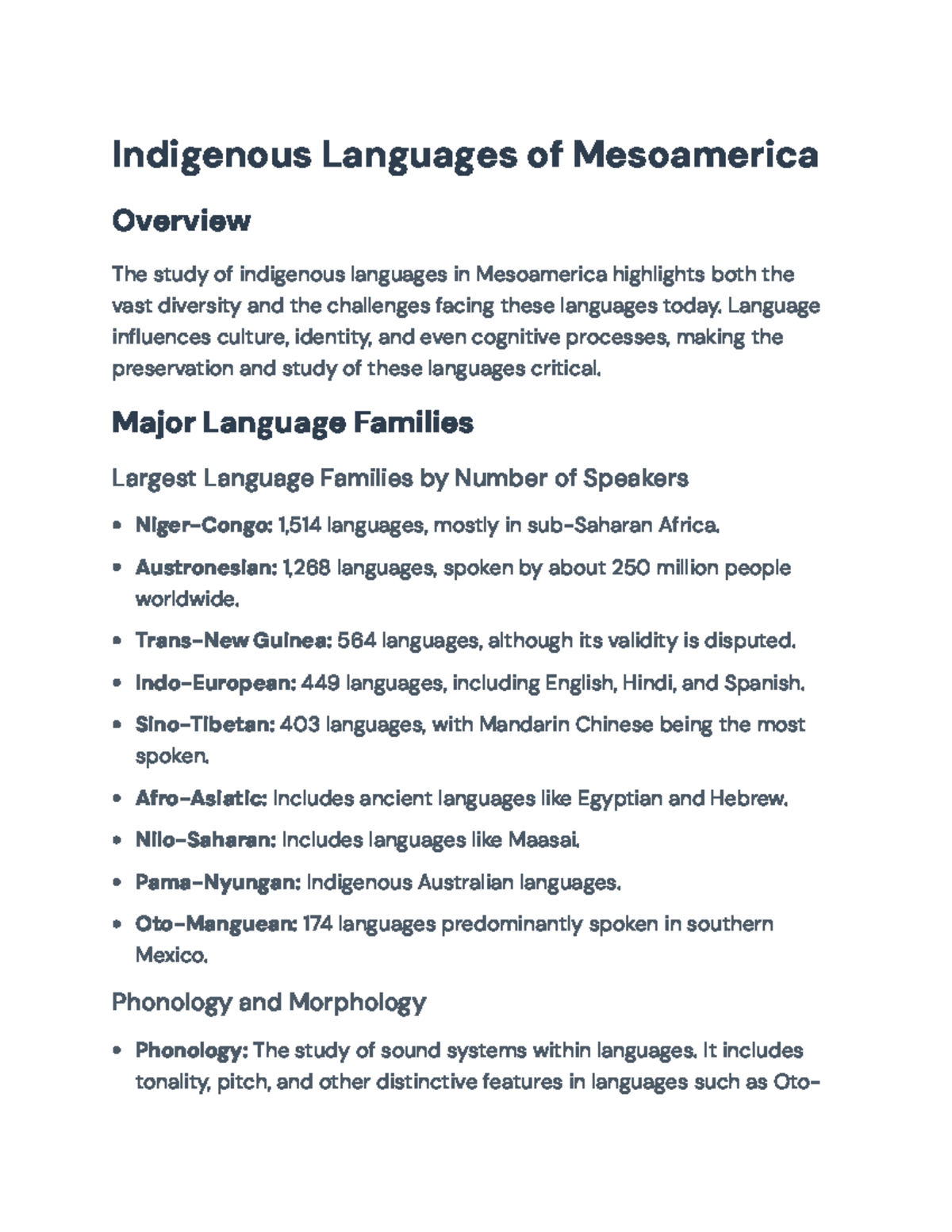 Indigenous Languages of Mesoamerica: Diversity and Challenges ...