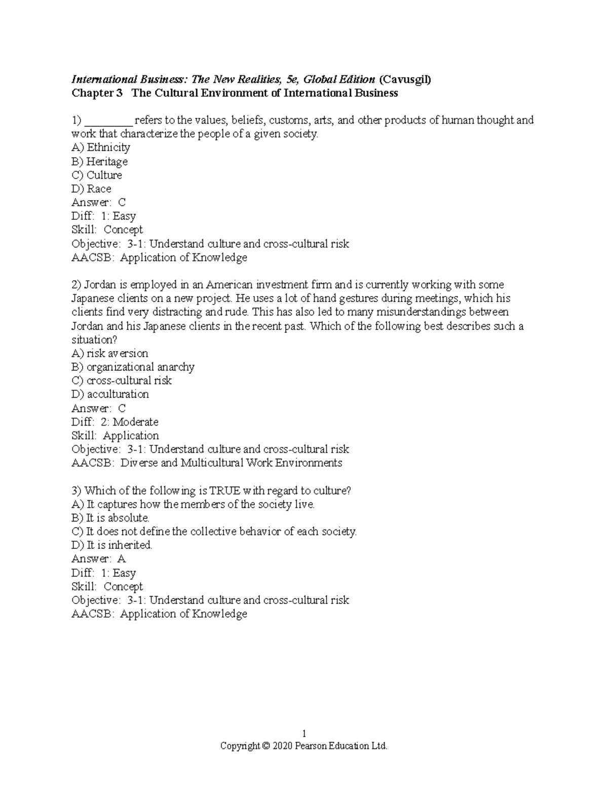 International Business Concepts: Chapter 3 - Cultural Environment - Studocu