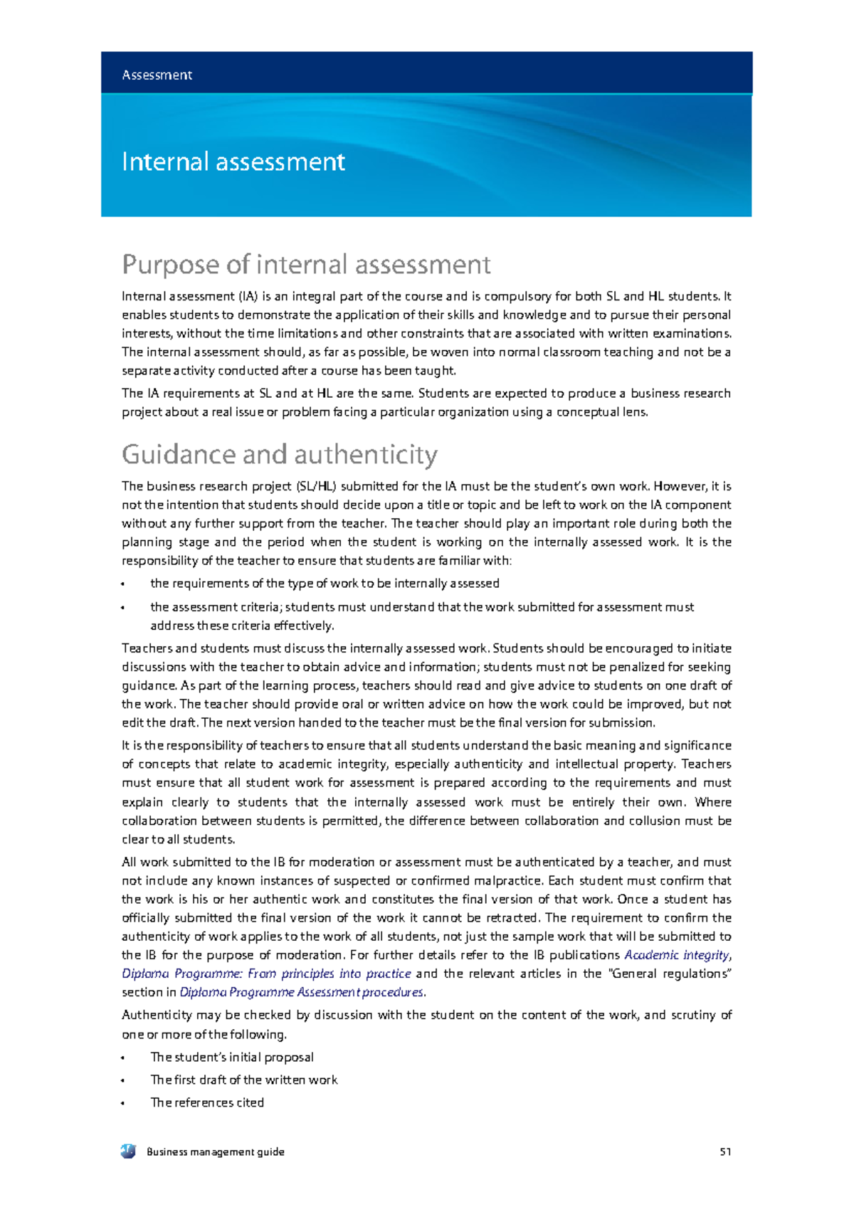 Business Management IA Guidelines for SL & HL Students - Studocu