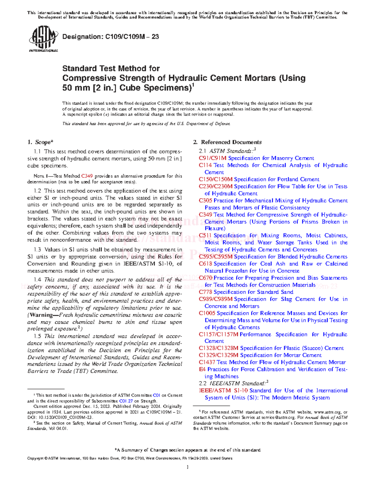 ASTM C109 C109M 23 - Standard Test Method for Compressive Strength of ...