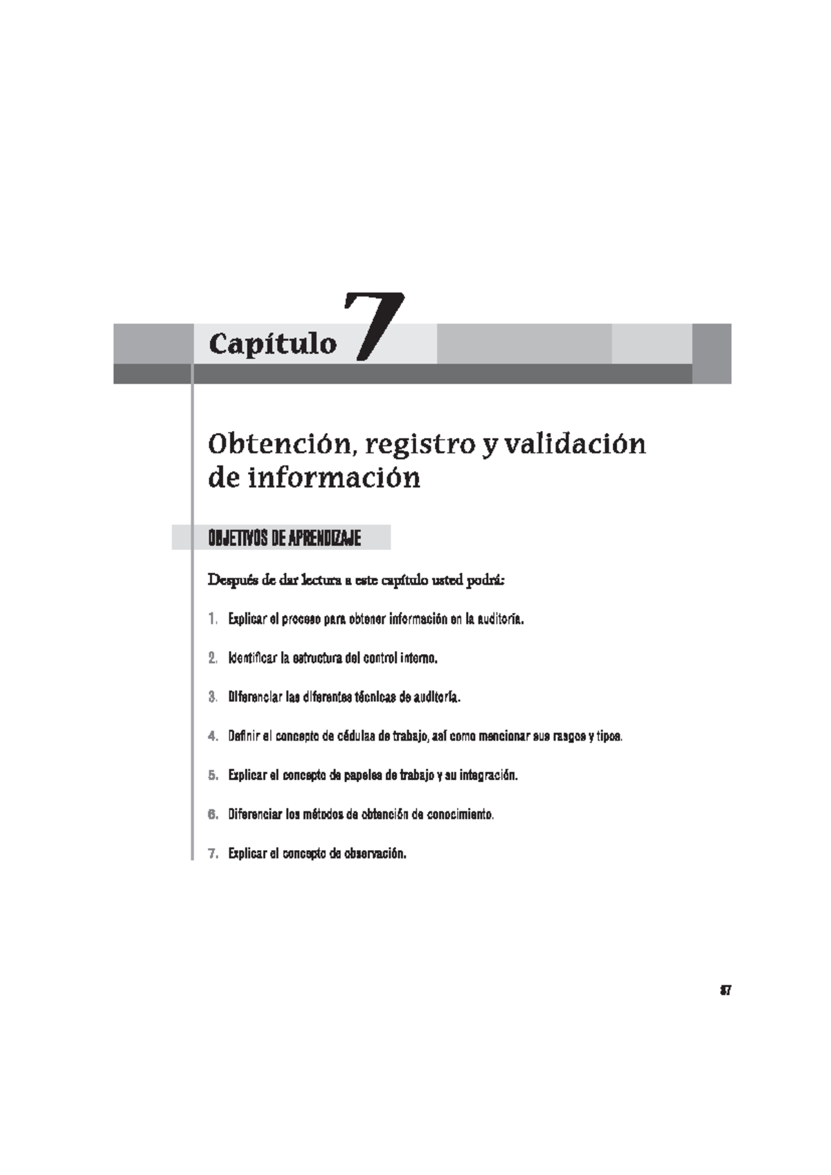 Capítulo 7: Obtención, Registro y Validación de Información - Auditoría ...