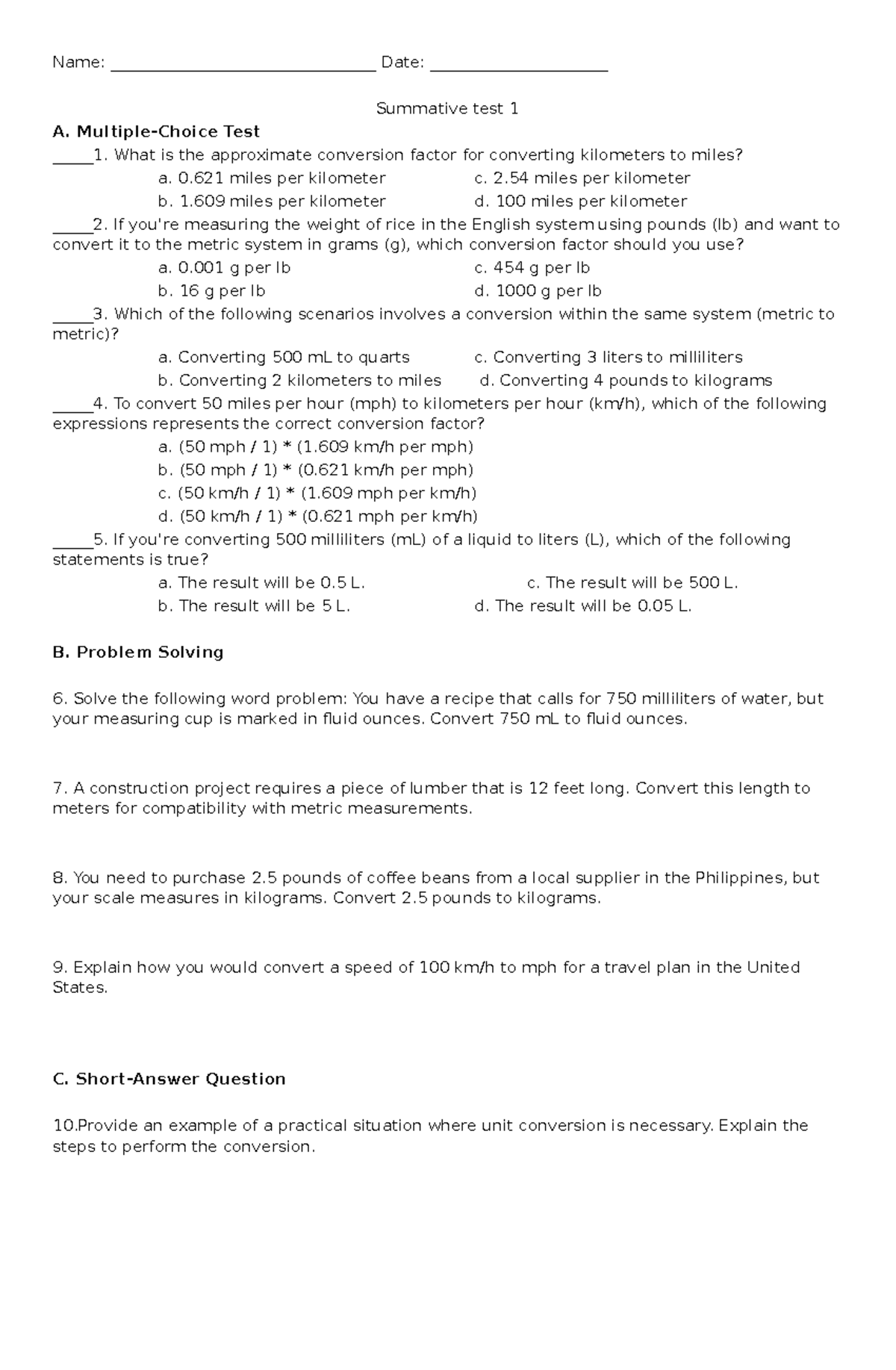St math7 q2 1 - Review items - Name ...