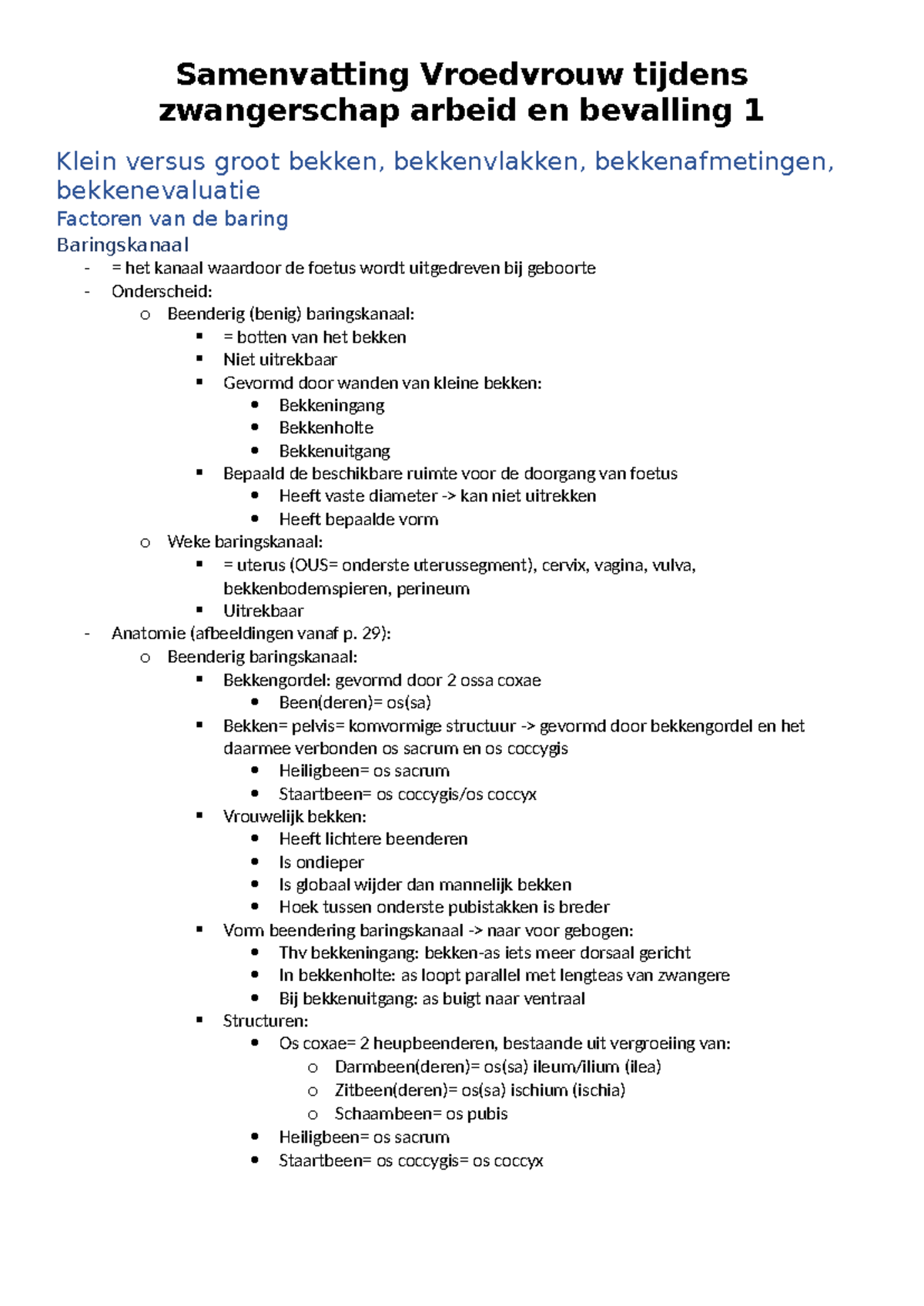 Samenvatting Vroedvrouw tijdens zwangerschap, arbeid en bevalling 1 ...