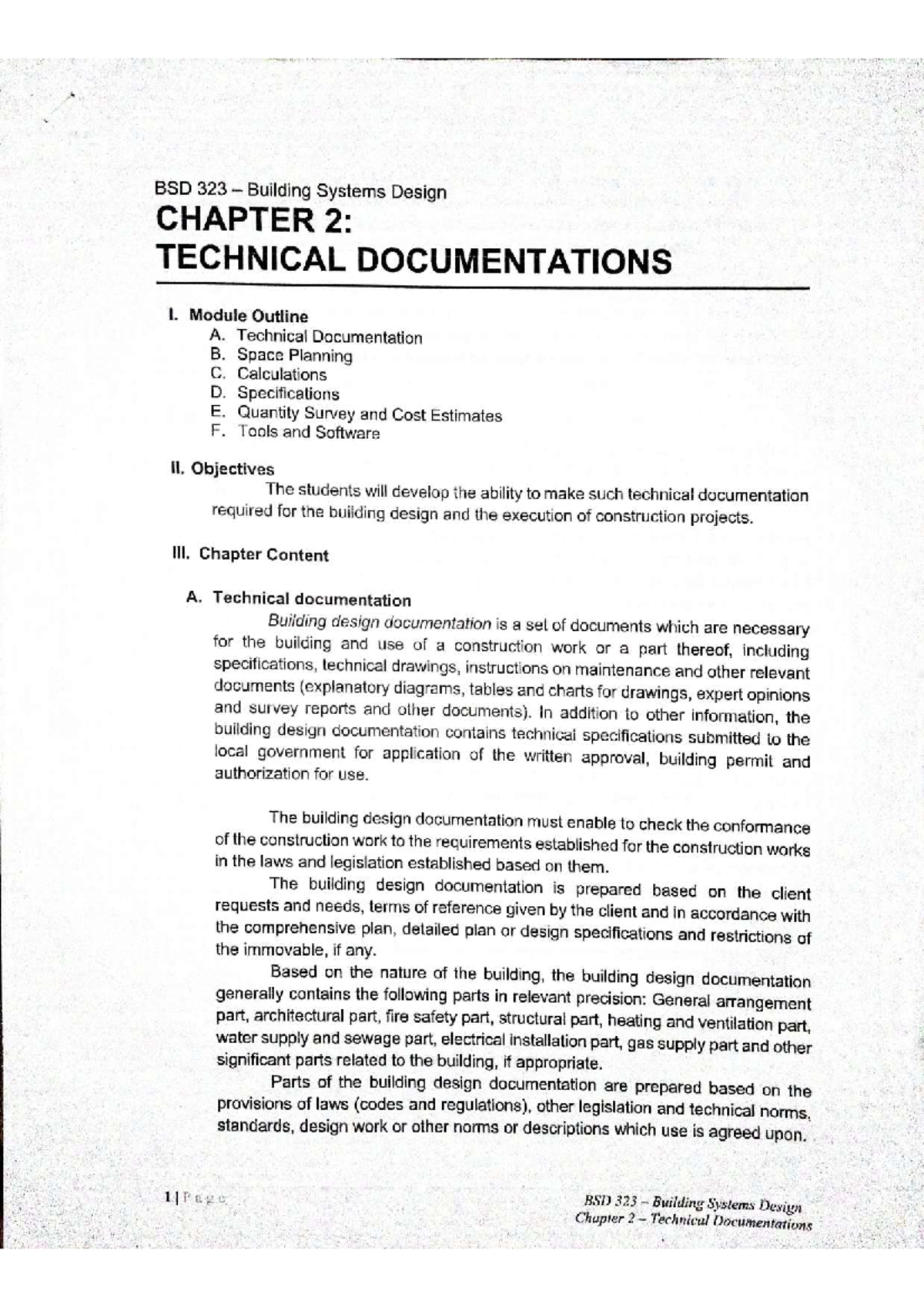 BSD 323 Building Systems Design: Chapter 2 - Technical Documentation Overview - Studocu
