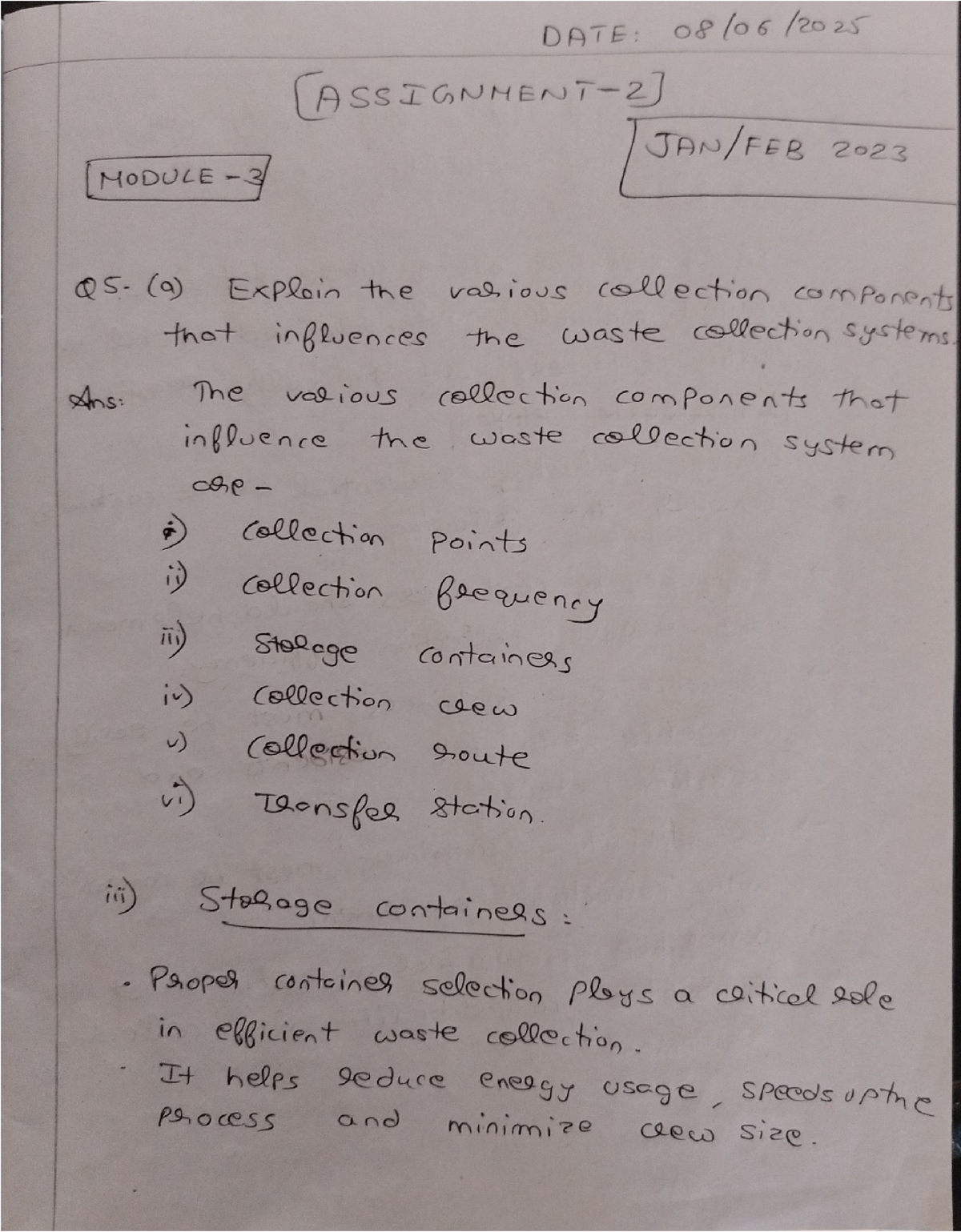Waste Management: Collection Components and Disposal Options (Module 3 ...