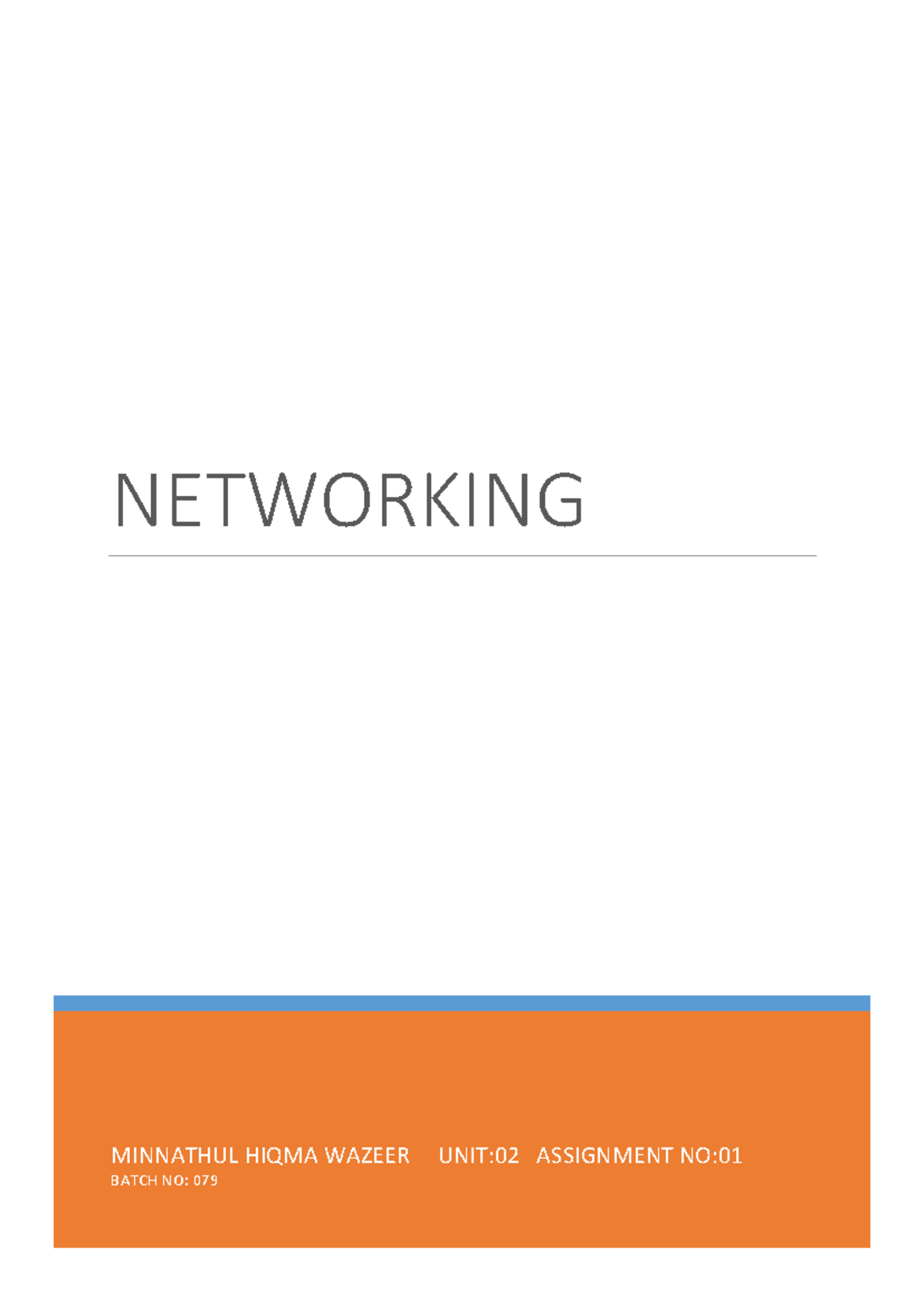 HND Computing Unit 02: Networking Assignment No 01 Overview - Studocu