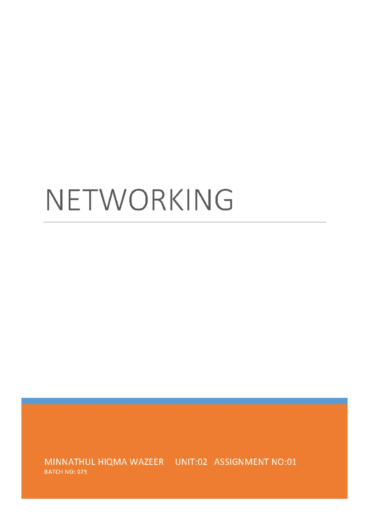 BTEC Networking Assignment No 01: Internal Verification & Design Guidelines - Studocu