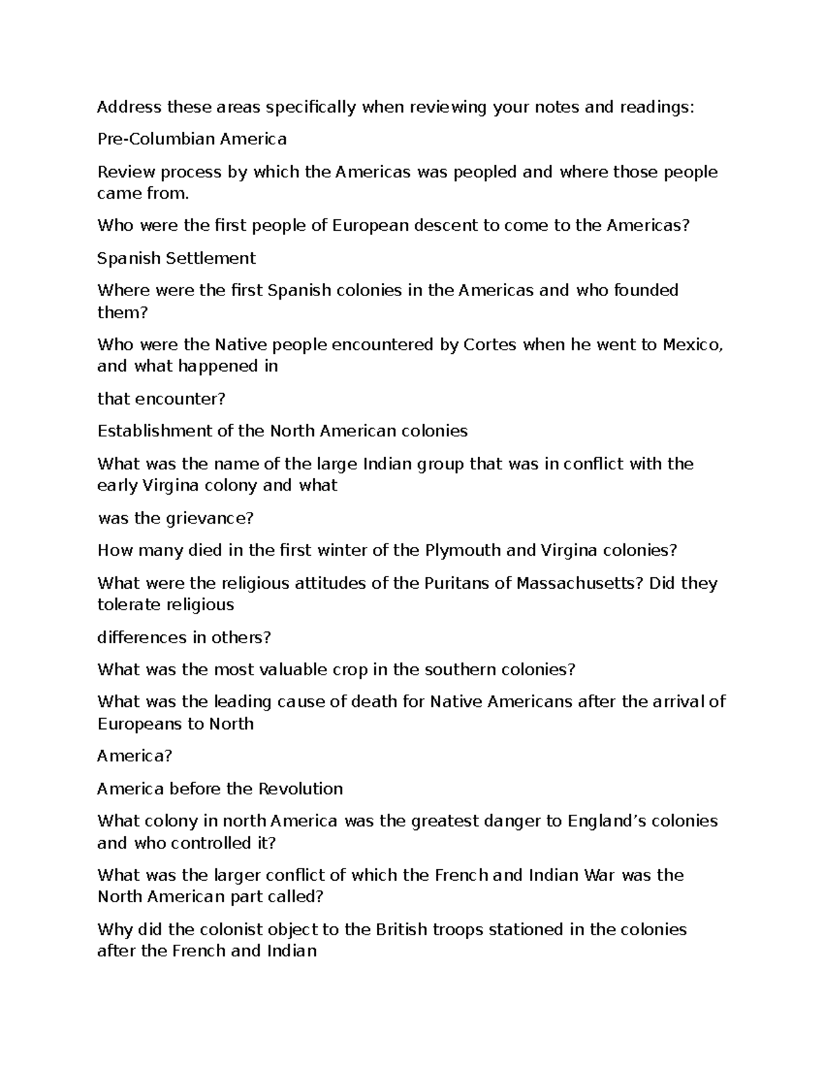 History Midterm Q1 - Key Questions and Answers Review - Studocu