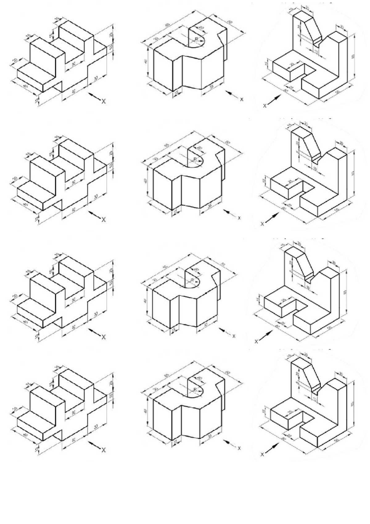 EG UNIT-5 - proper dimensions - Engineering Drawing - 25 R X X X 25 R 65 40 X X X 25 R 65 40 X X ...